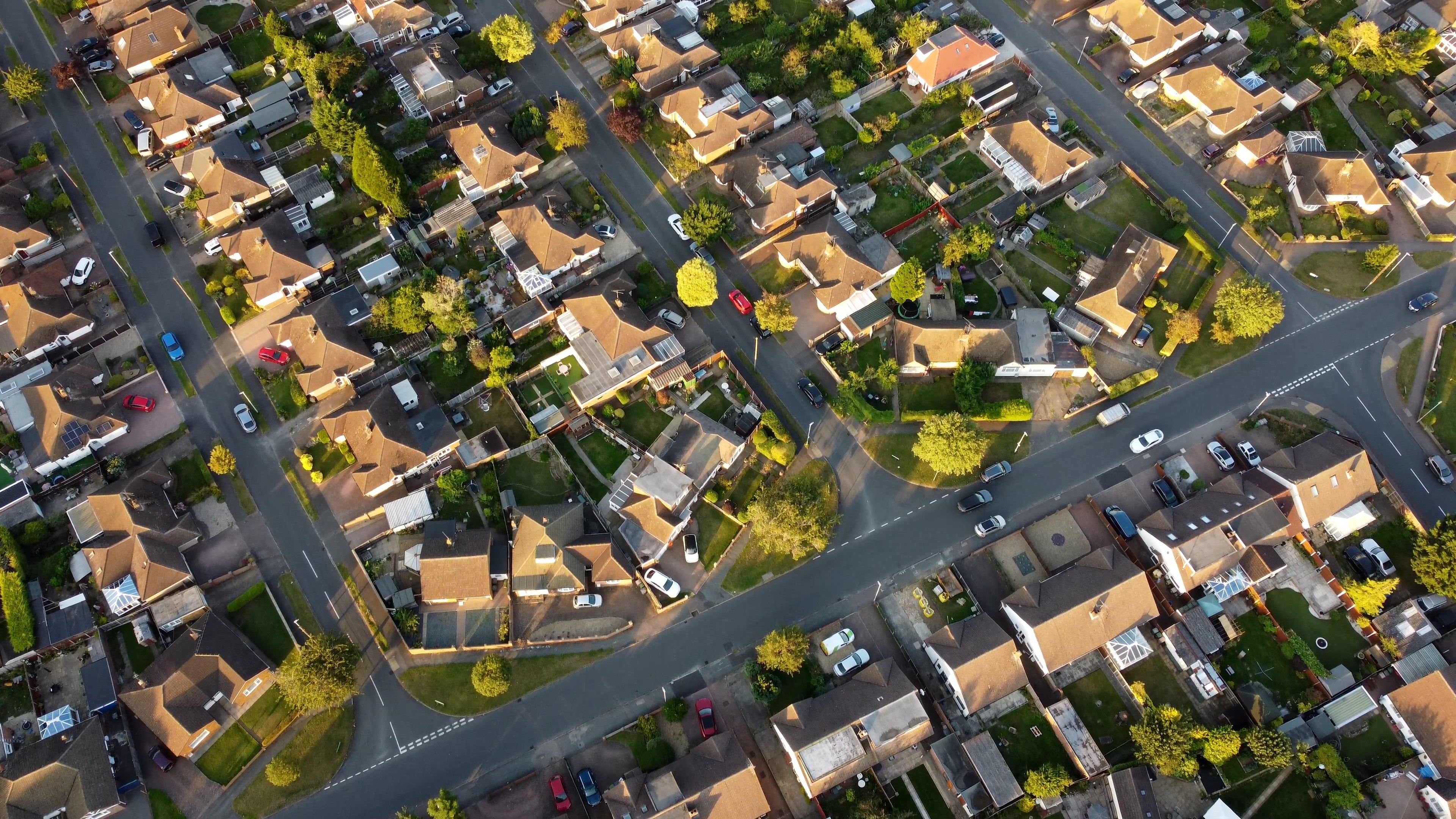 An aerial view of a suburban neighborhood Free Stock Video Footage ...
