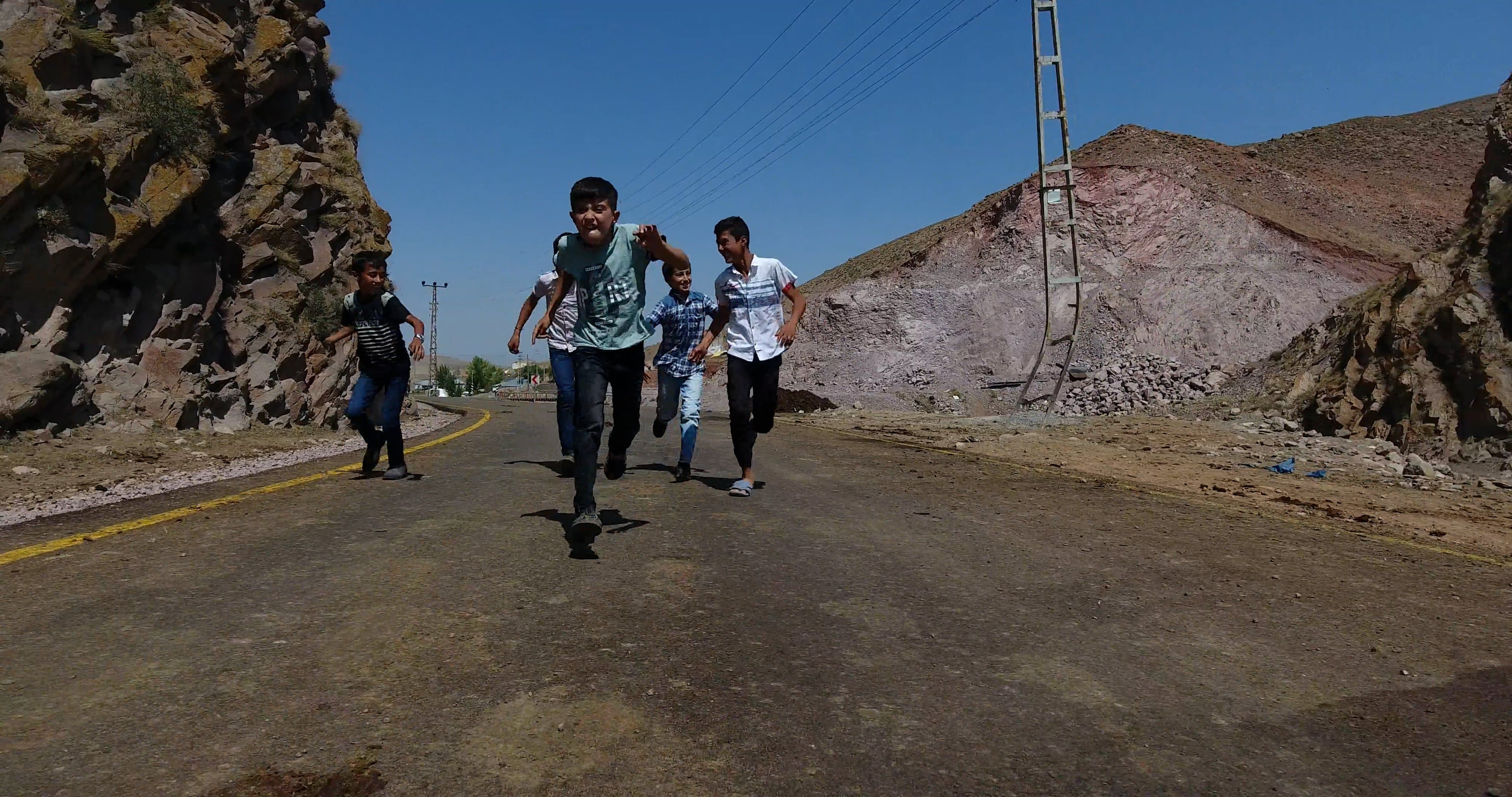 Children Running on the Road · Free Stock Video
