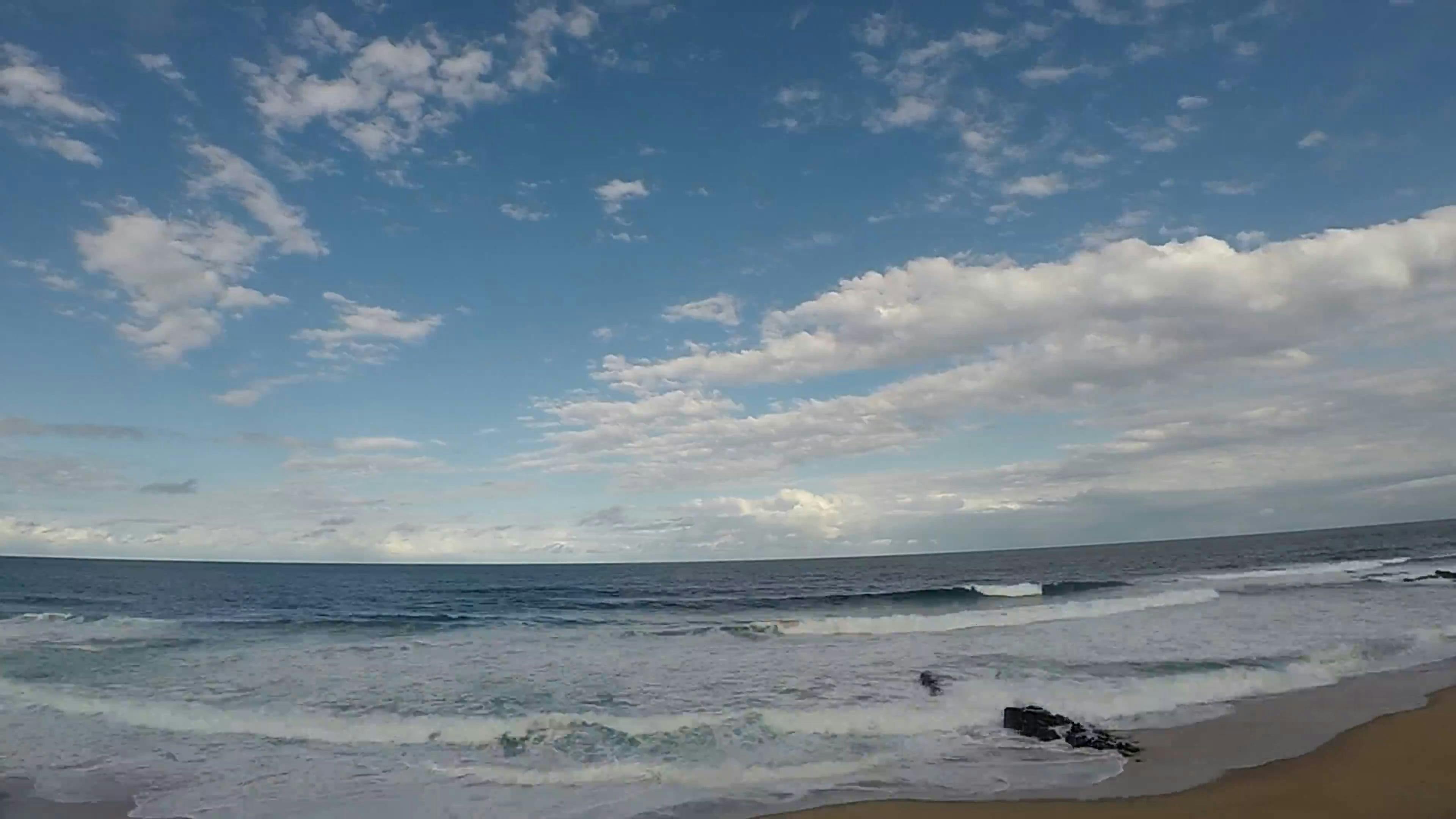 A Beautiful Beach With View Of Horizon Free Stock Video Footage ...