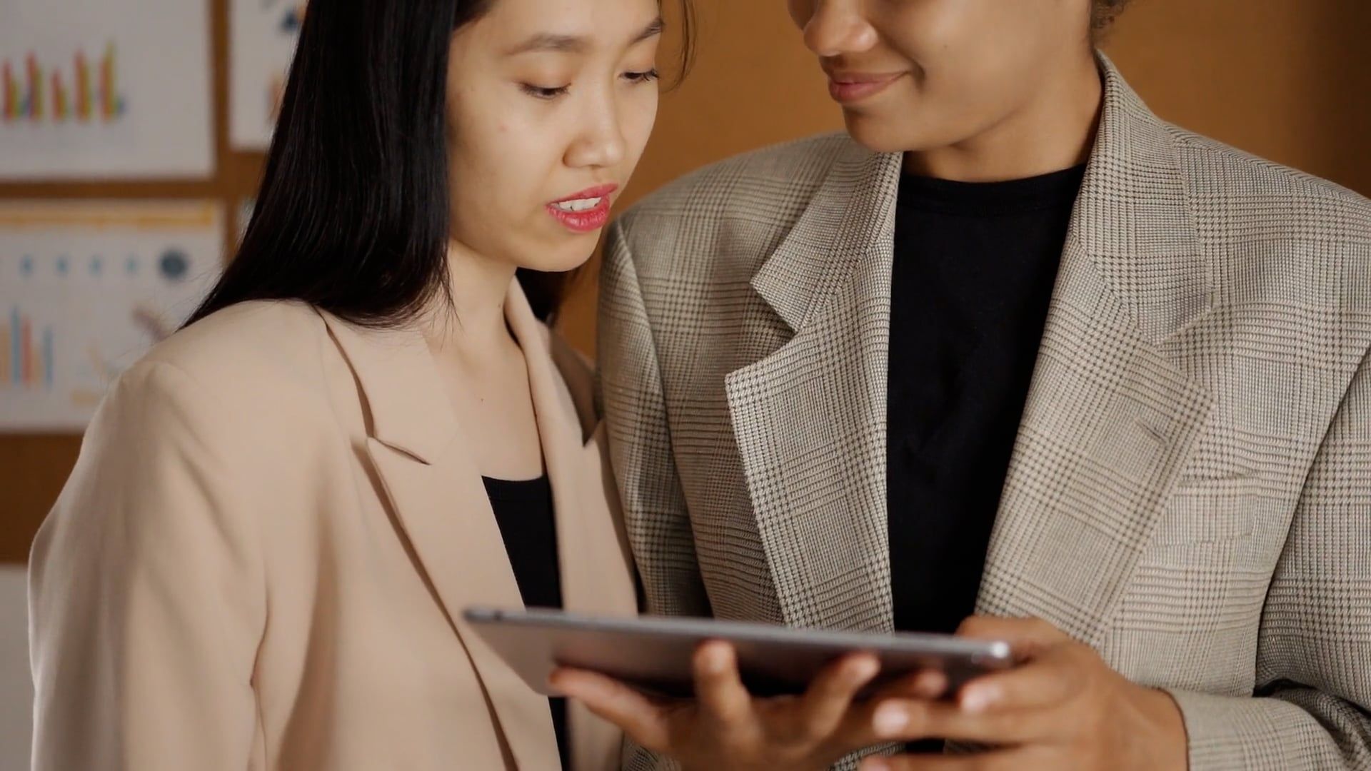 Close Up Video of Women Using Tablet at Work Free Stock Video Footage ...