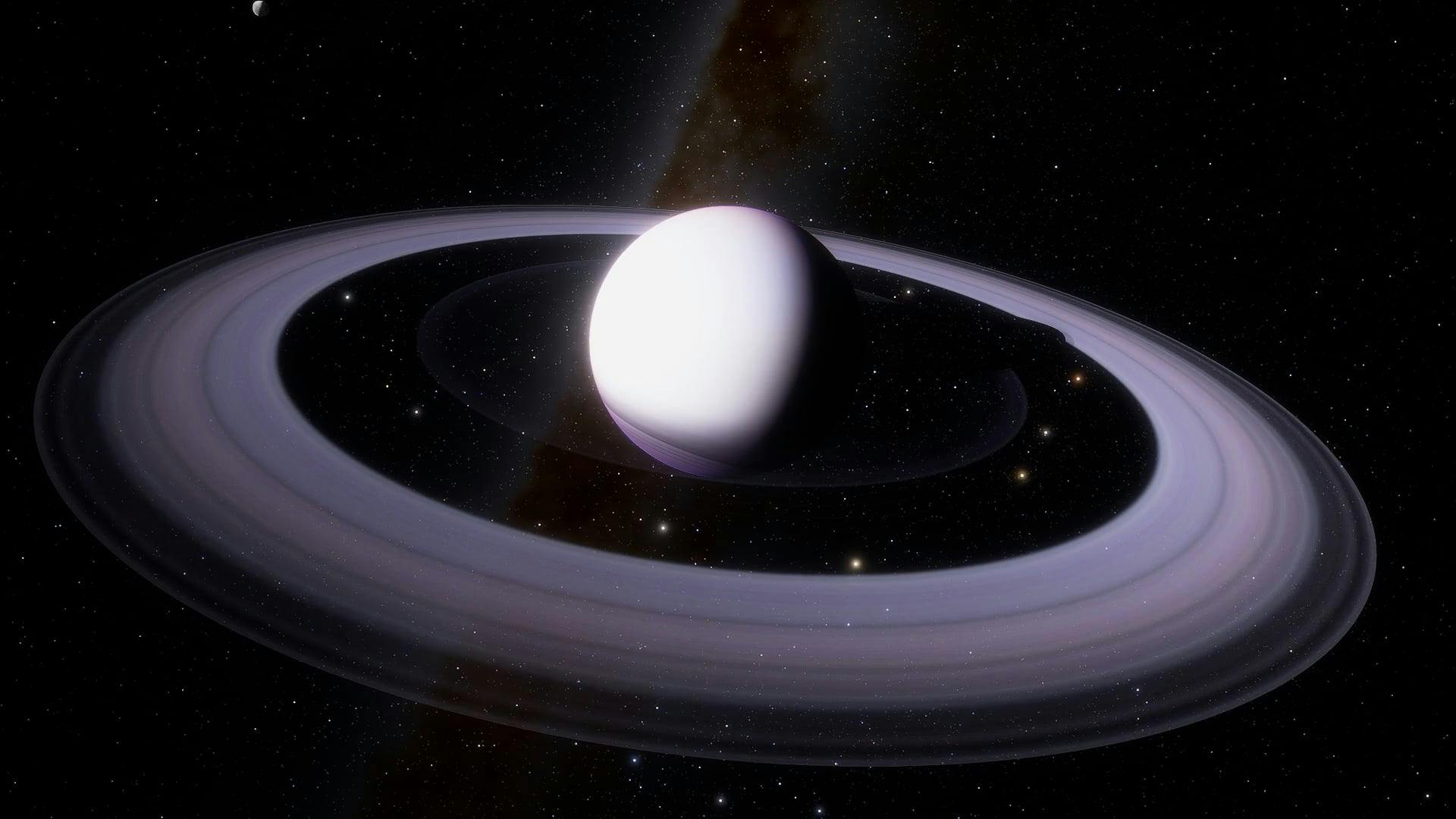 An Animation of a Ring Planet · Free Stock Video