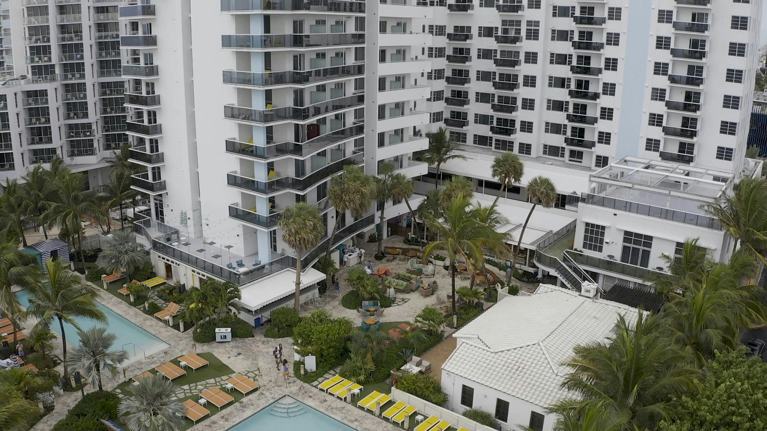 Aerial Footage Of The Hotel Pool Area Free Stock Video Footage, Royalty ...