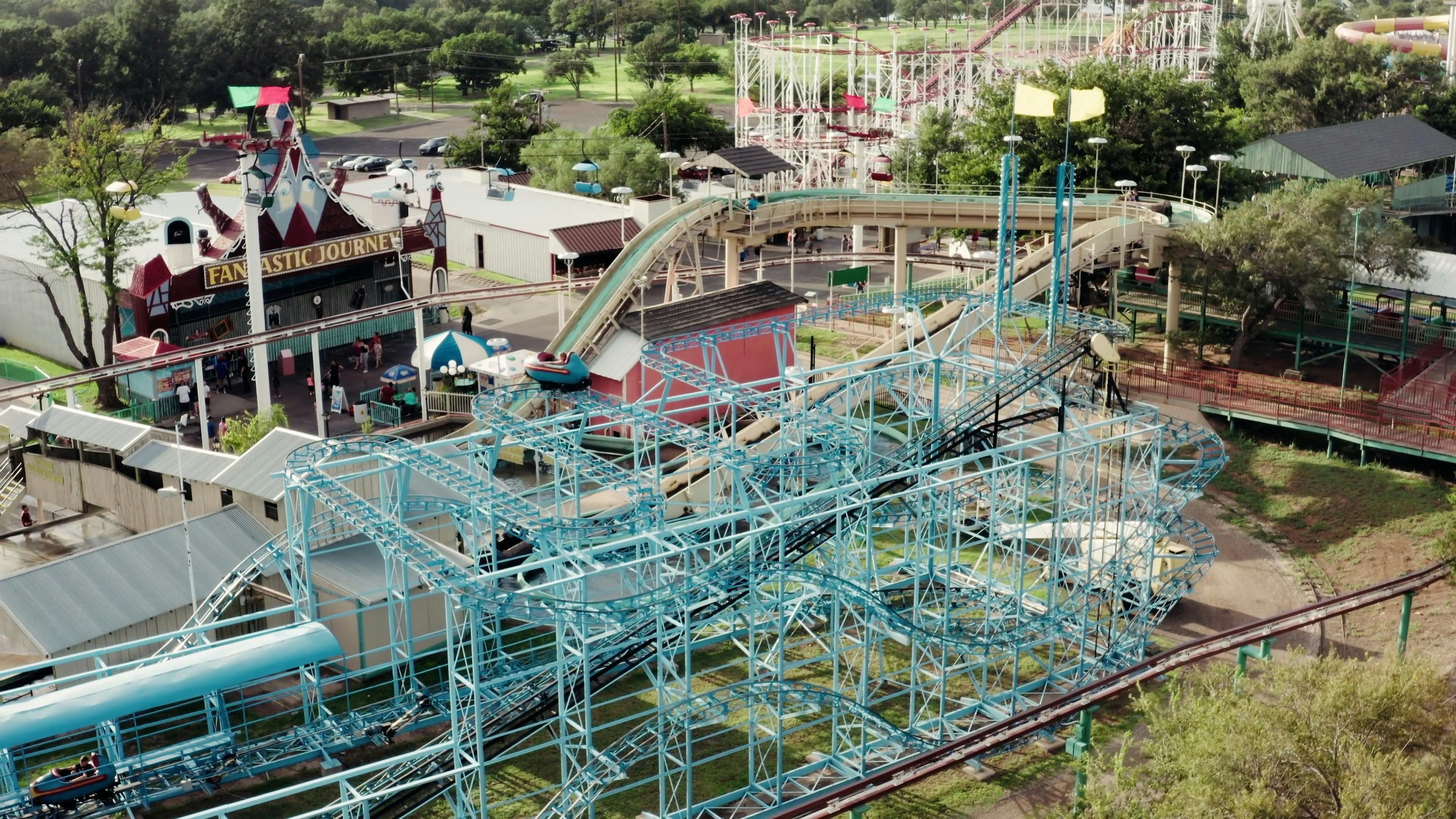 A Free Fall Amusement Ride In An Amusement Park · Free Stock Video