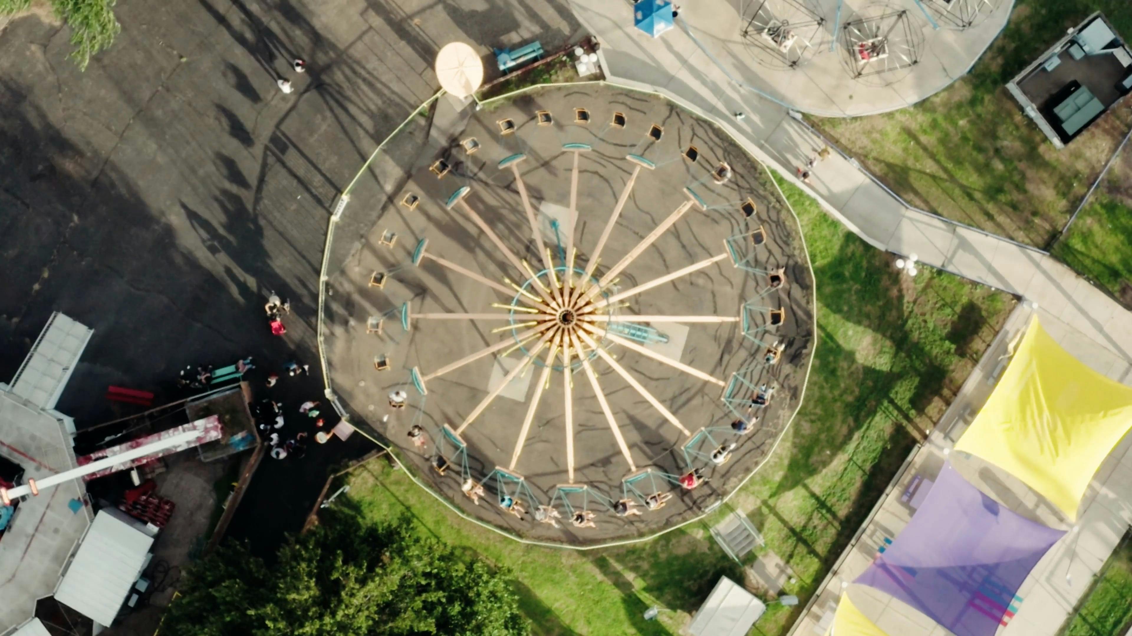 Aerial Footage of a Ride In an Amusement Park Free Stock Video Footage ...