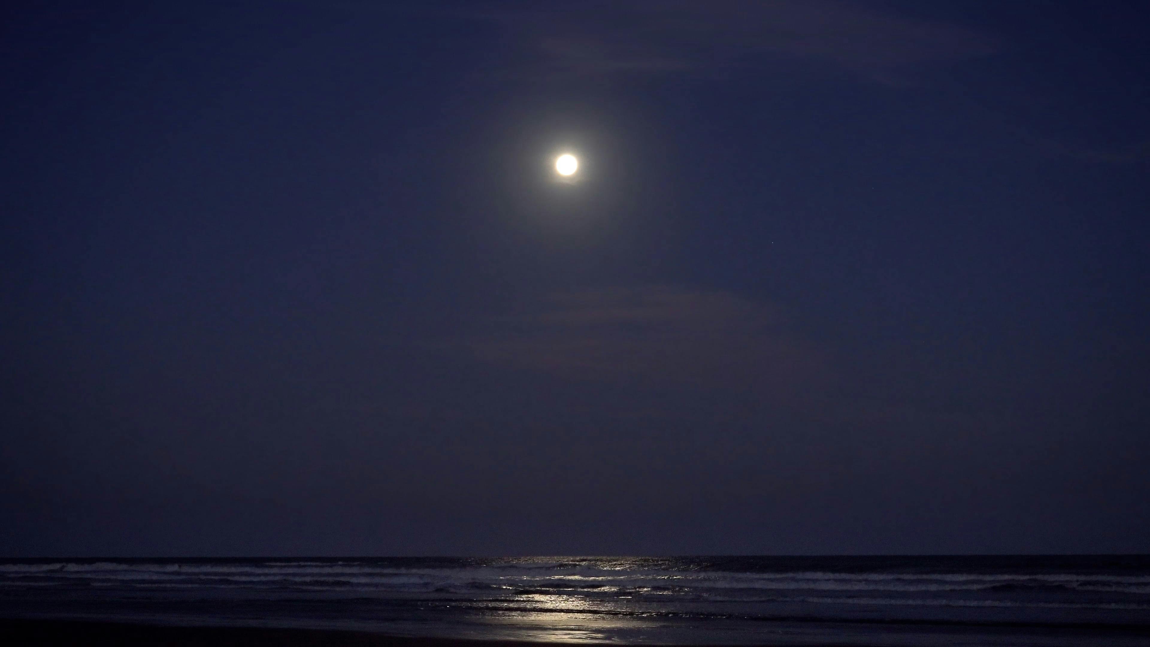 Footage of a Full Moon on the Beach Free Stock Video Footage, Royalty ...