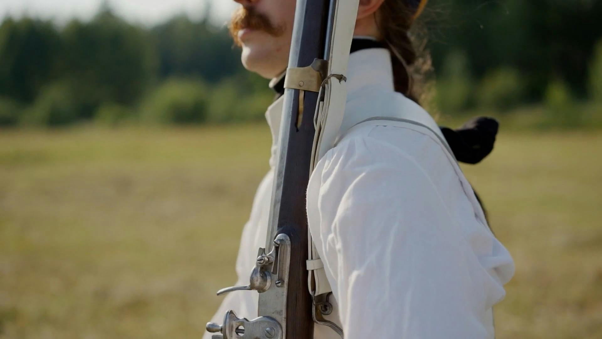 A Revolutionary Soldier Holding His Rifle · Free Stock Video