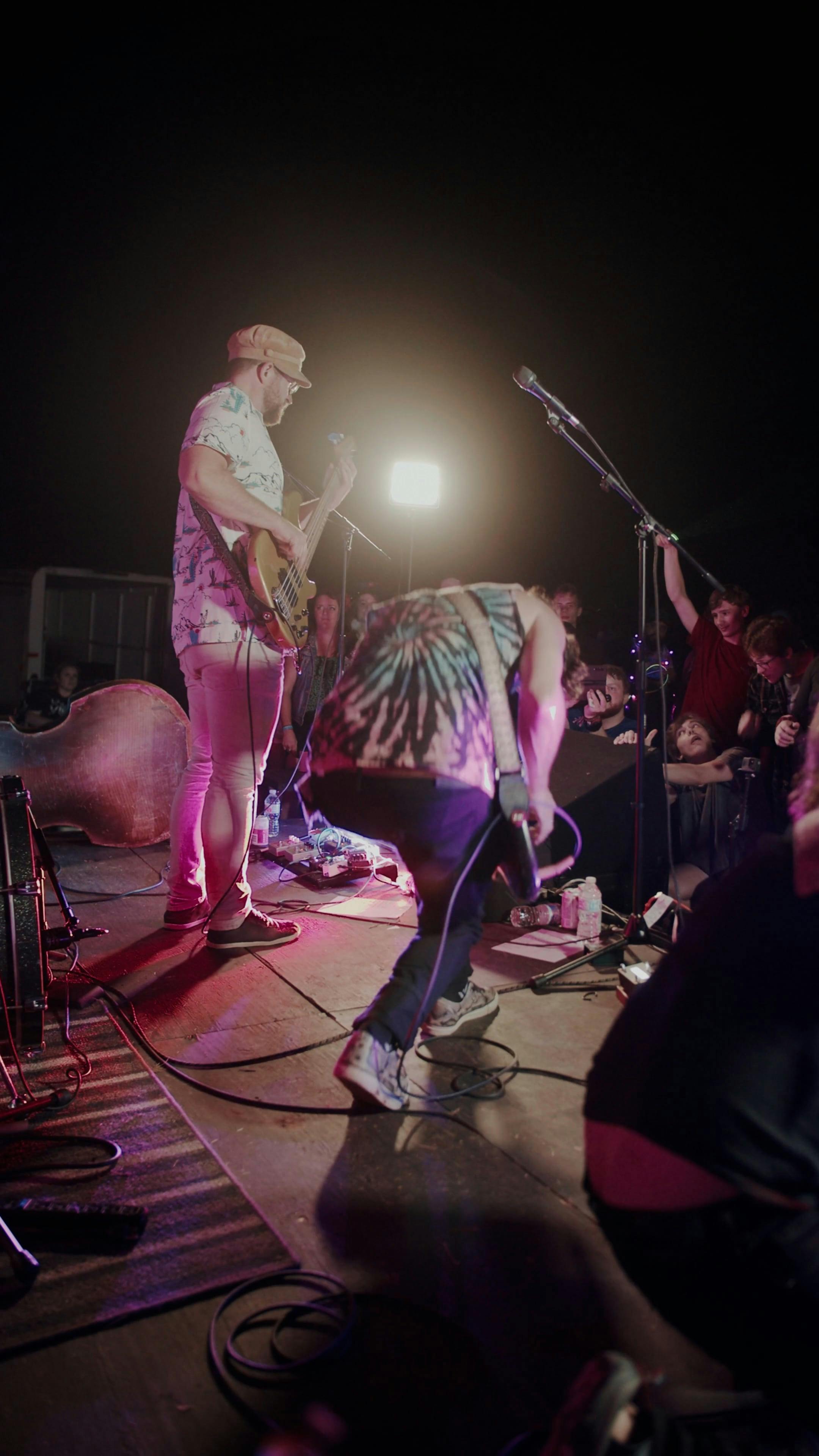 Drone Footage of a Concert Performance at the Stadium with the Audience ...