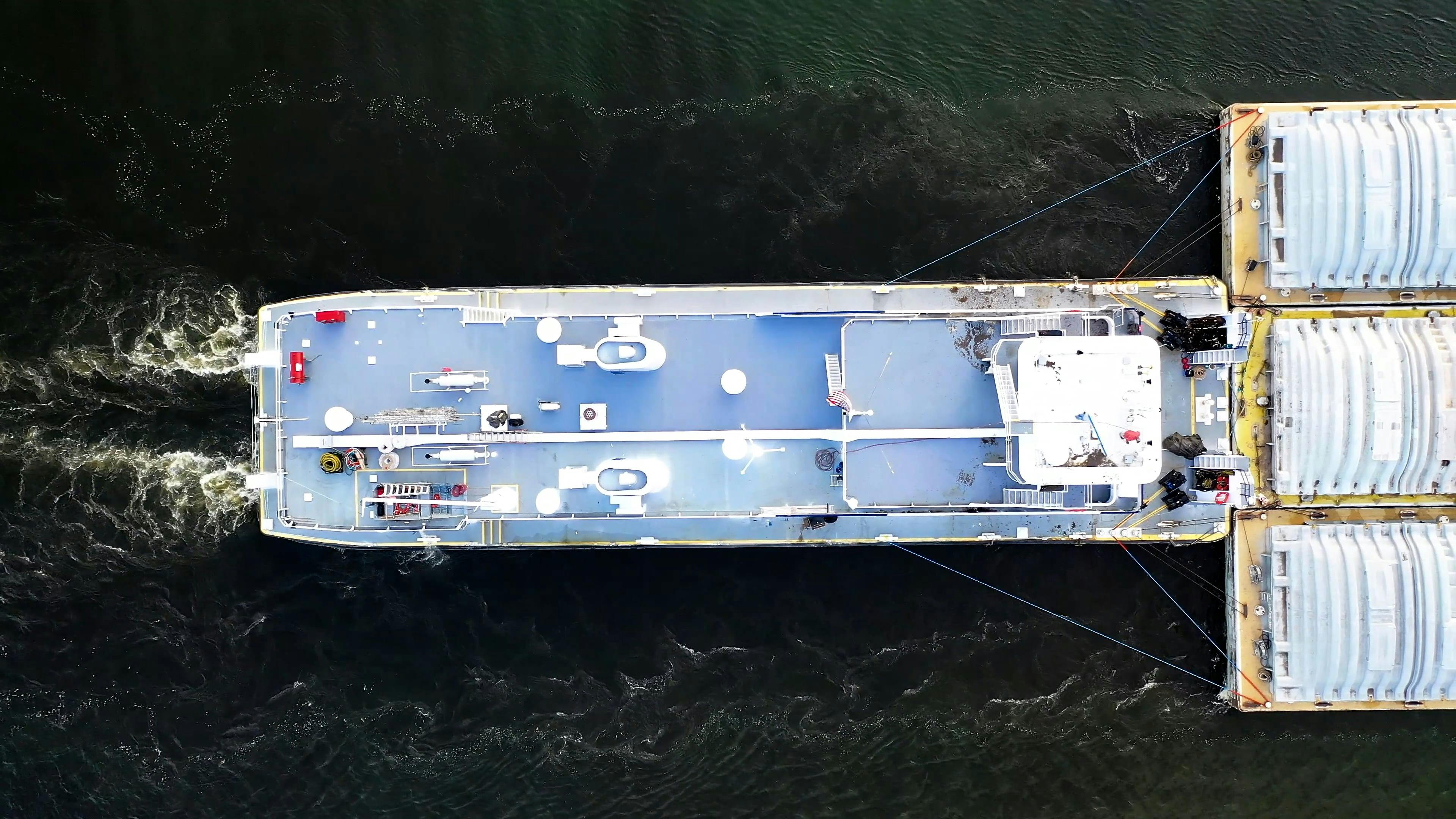 Bird's-eye view of a Barge Free Stock Video Footage, Royalty-Free 4K ...
