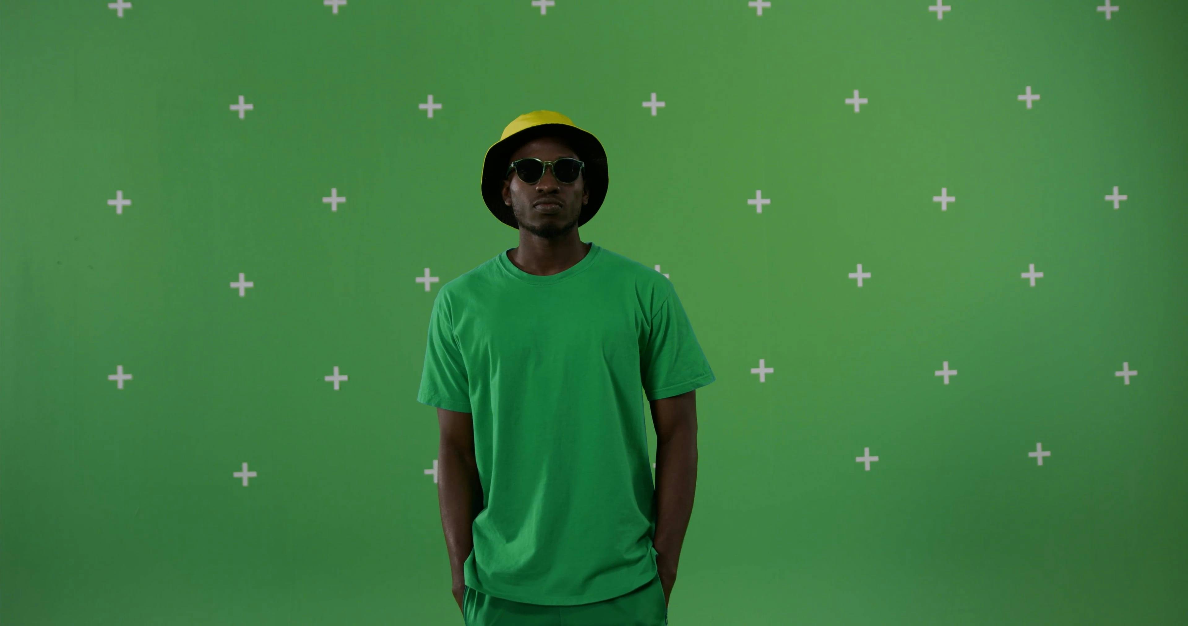 A Man with a Green Background · Free Stock Video