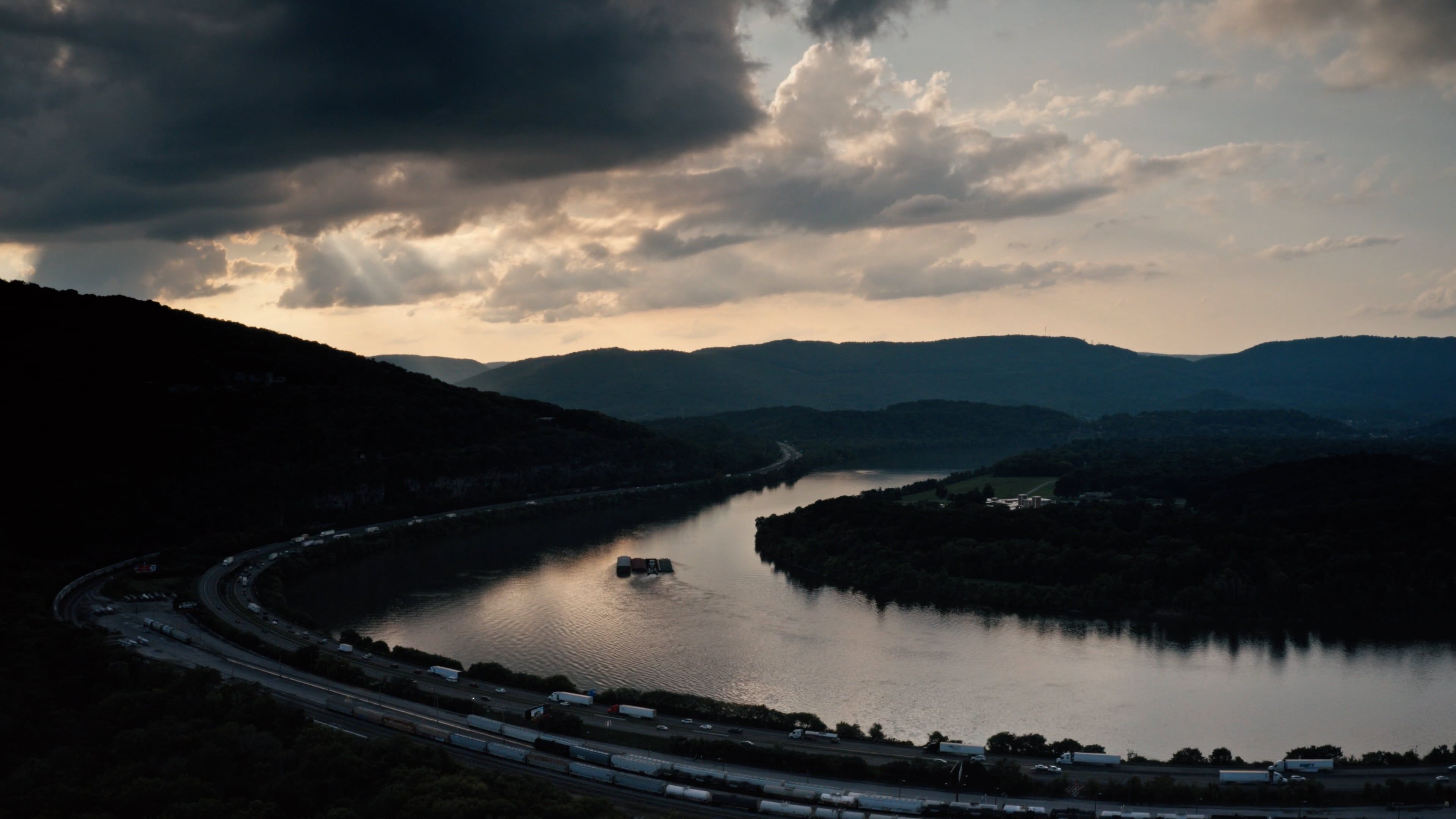 An aerial view of night time, Chattanooga, Tennessee Free Stock Video ...