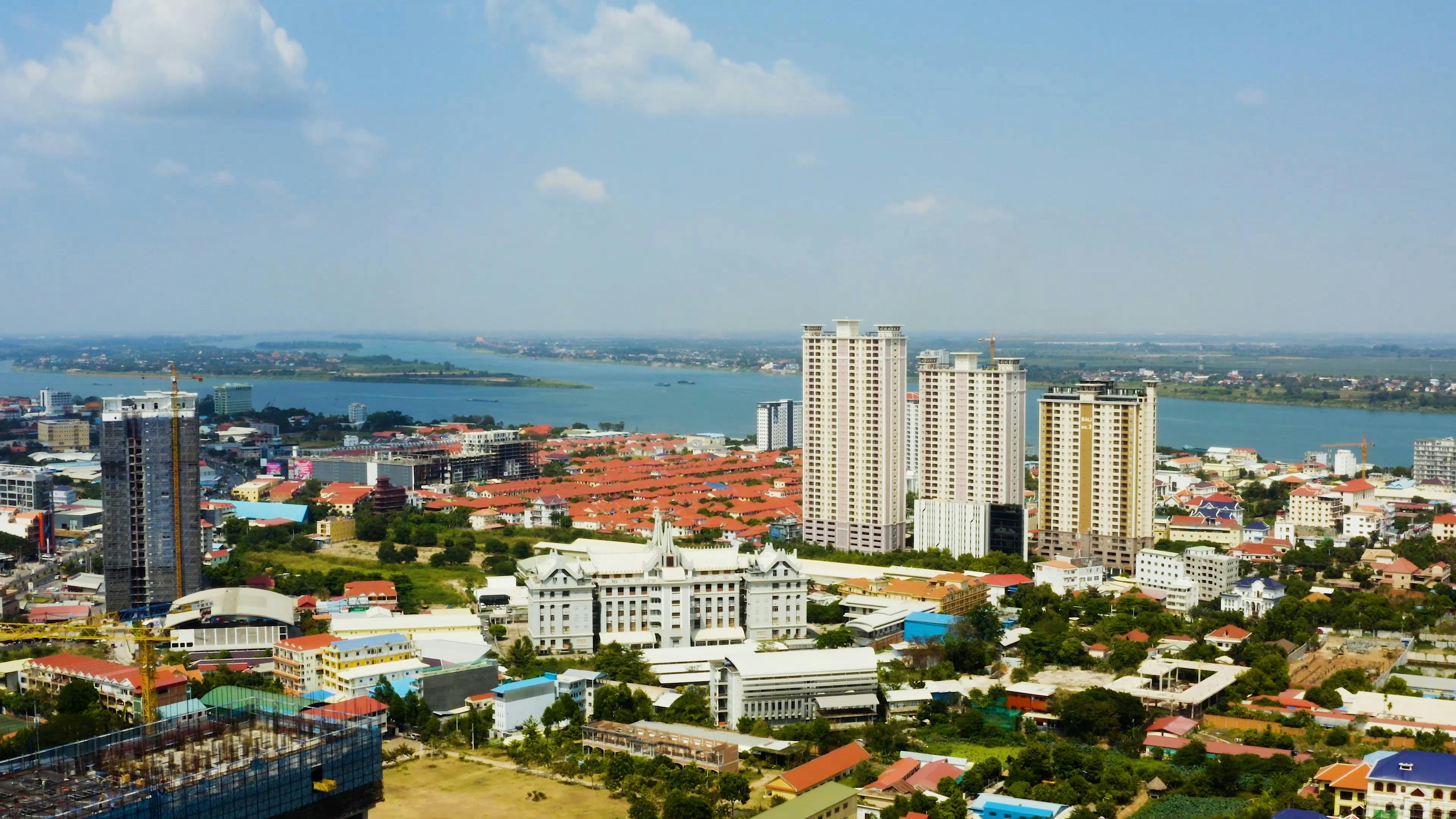 Aerial Footage of a City in Cambodia Free Stock Video Footage, Royalty ...