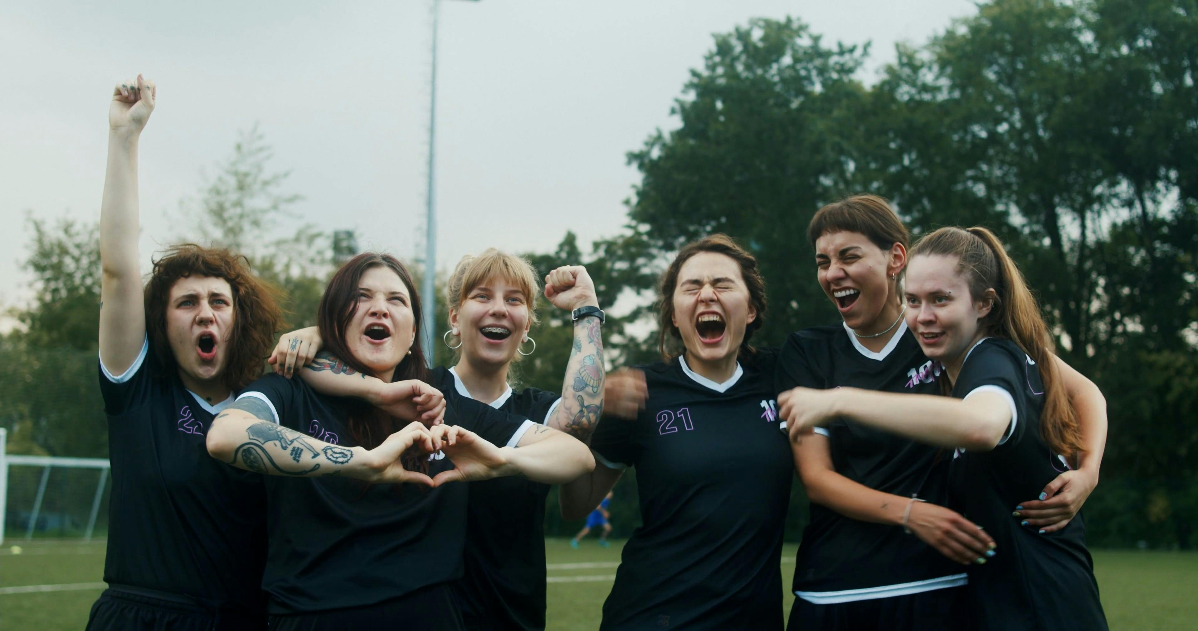 Team of Football Players Cheering Together Free Stock Video Footage ...