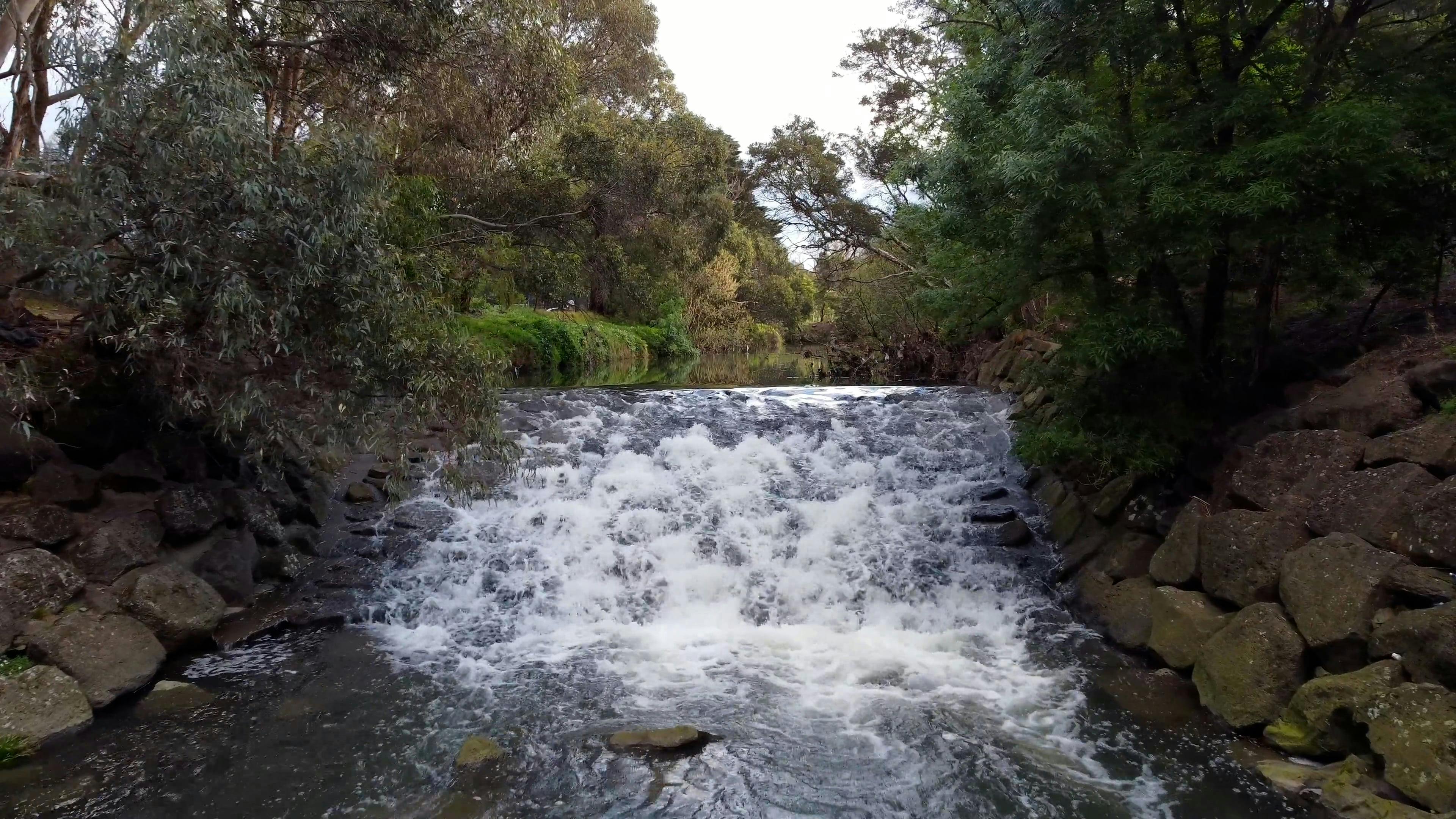 An Aerial Footage of Flowing Water on the Creek Free Stock Video ...