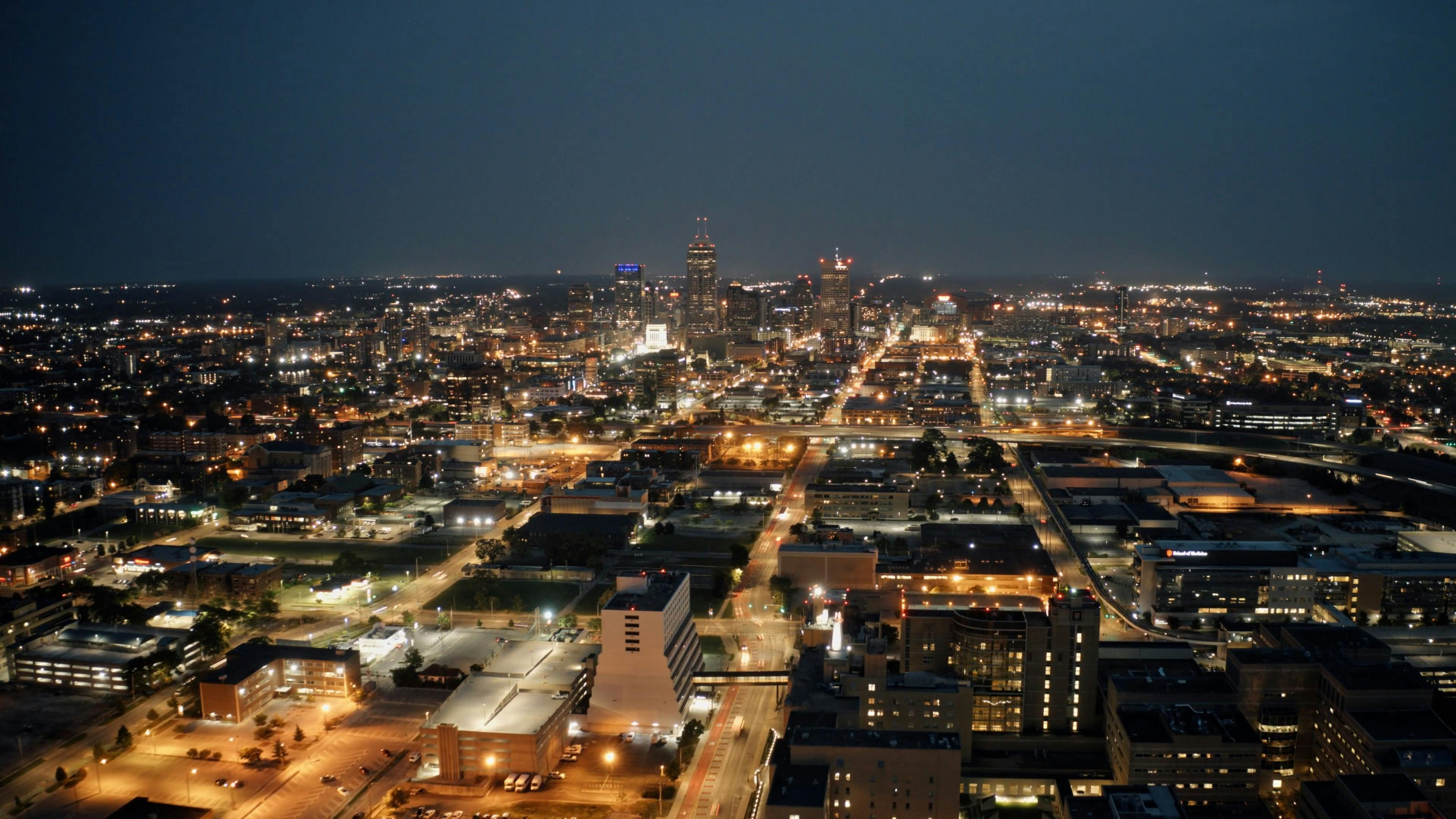 Aerial View Of City With Fog · Free Stock Video