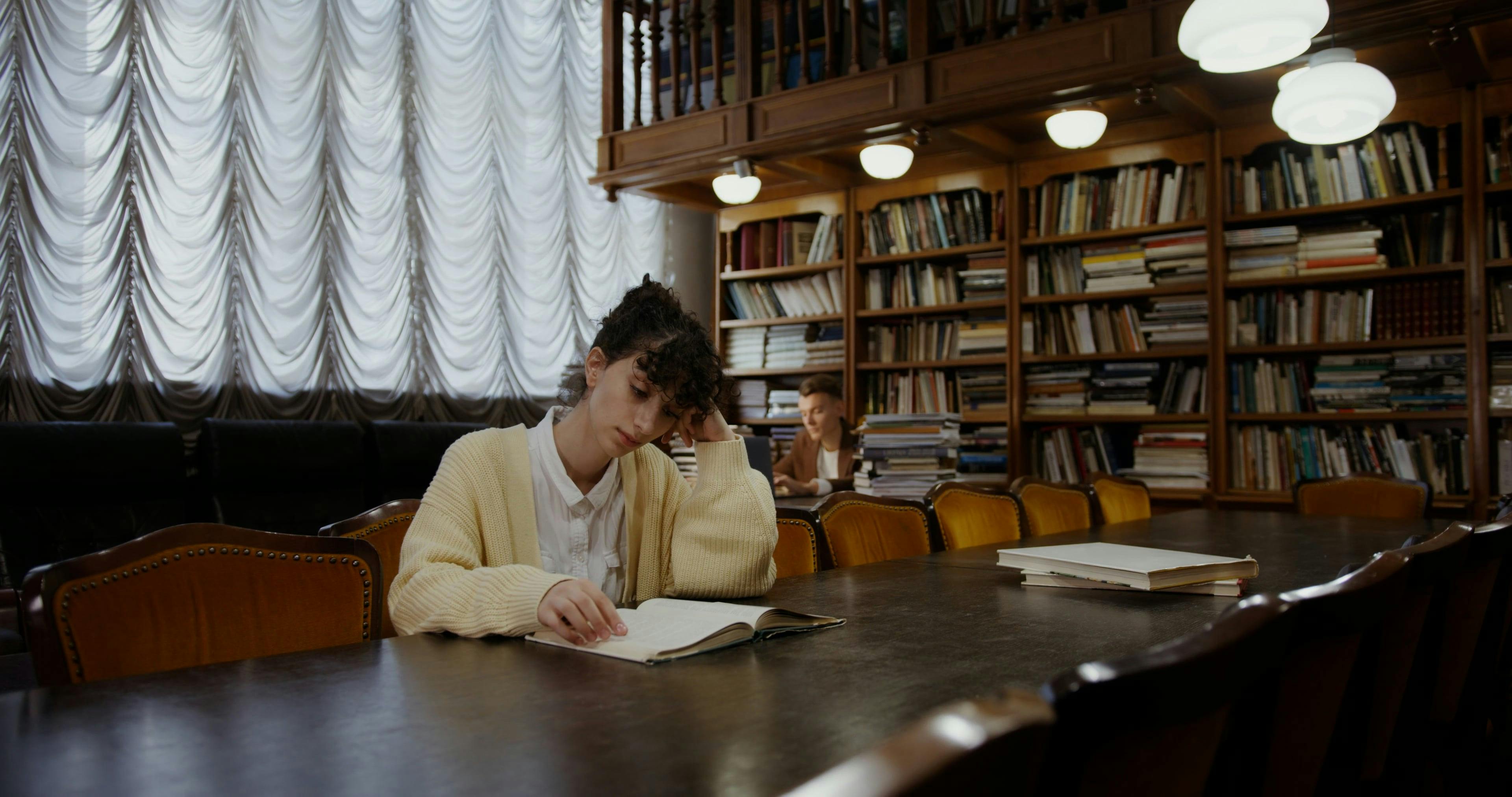 Students in the Library Reading Books Free Stock Video Footage, Royalty ...