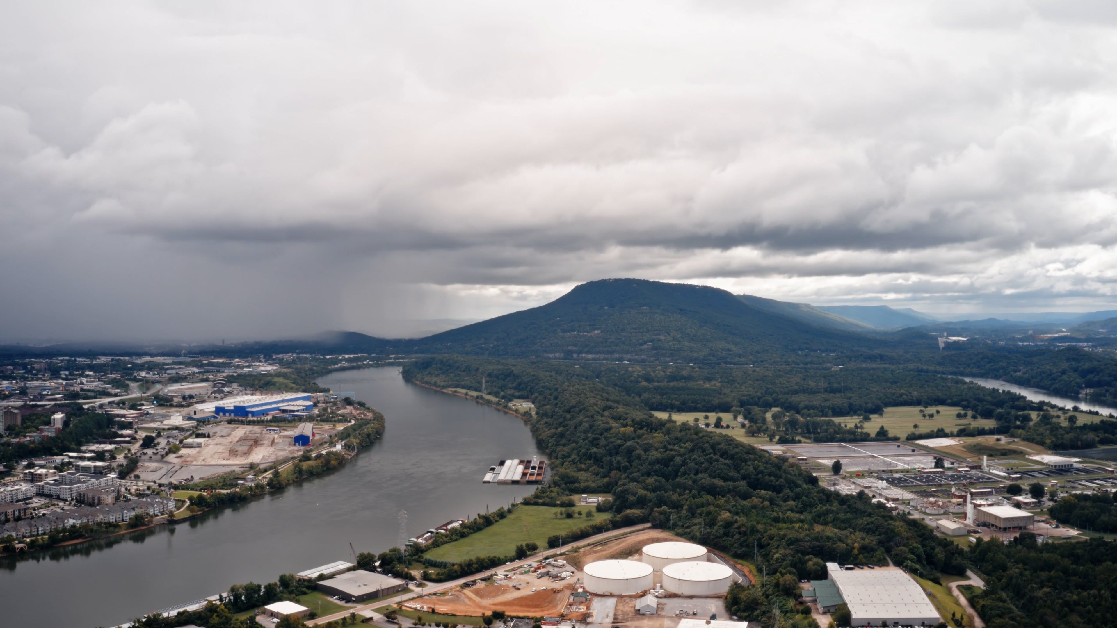 An aerial view of night time, Chattanooga, Tennessee Free Stock Video ...