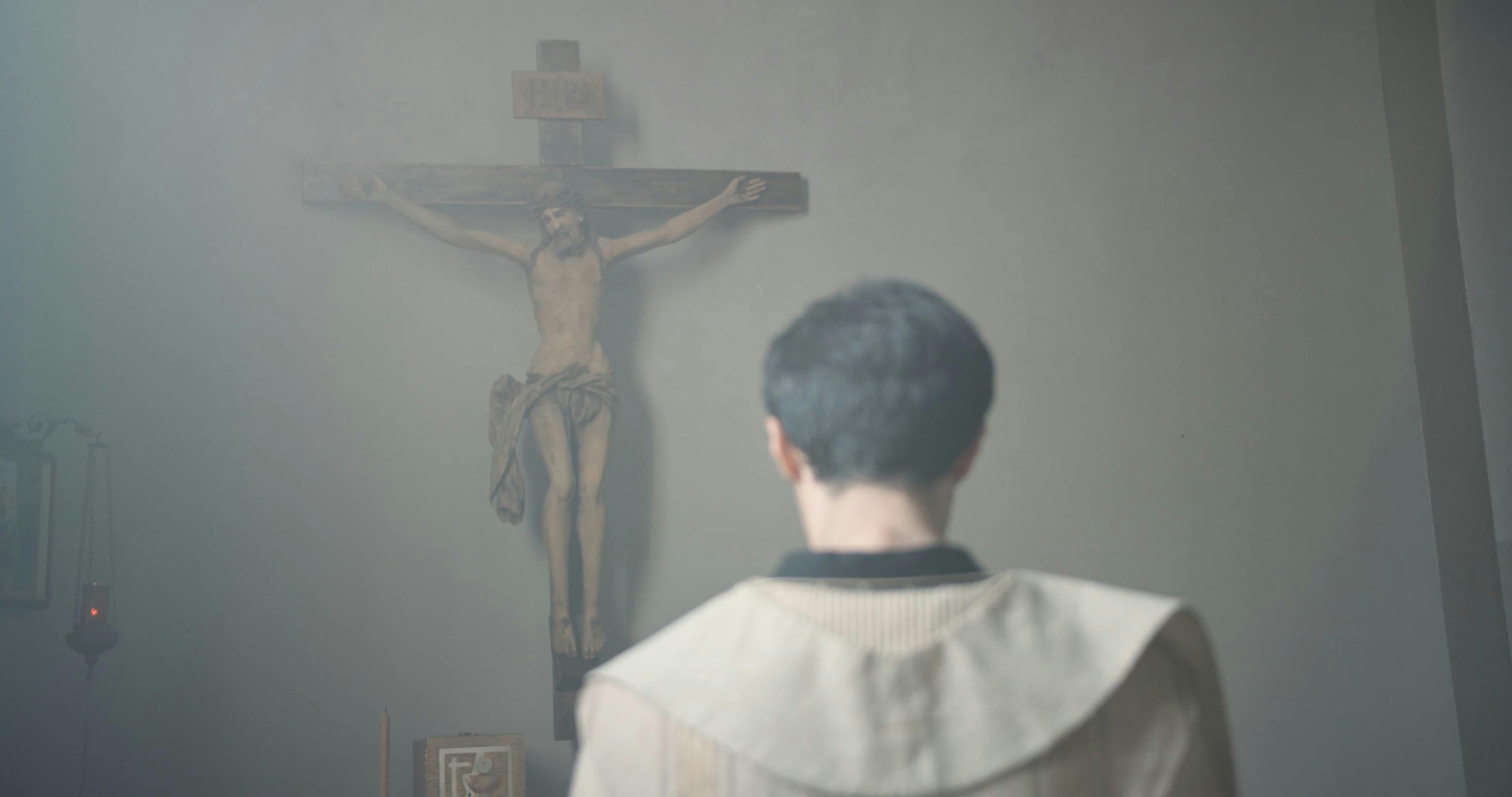 Priest Praying in Church · Free Stock Video