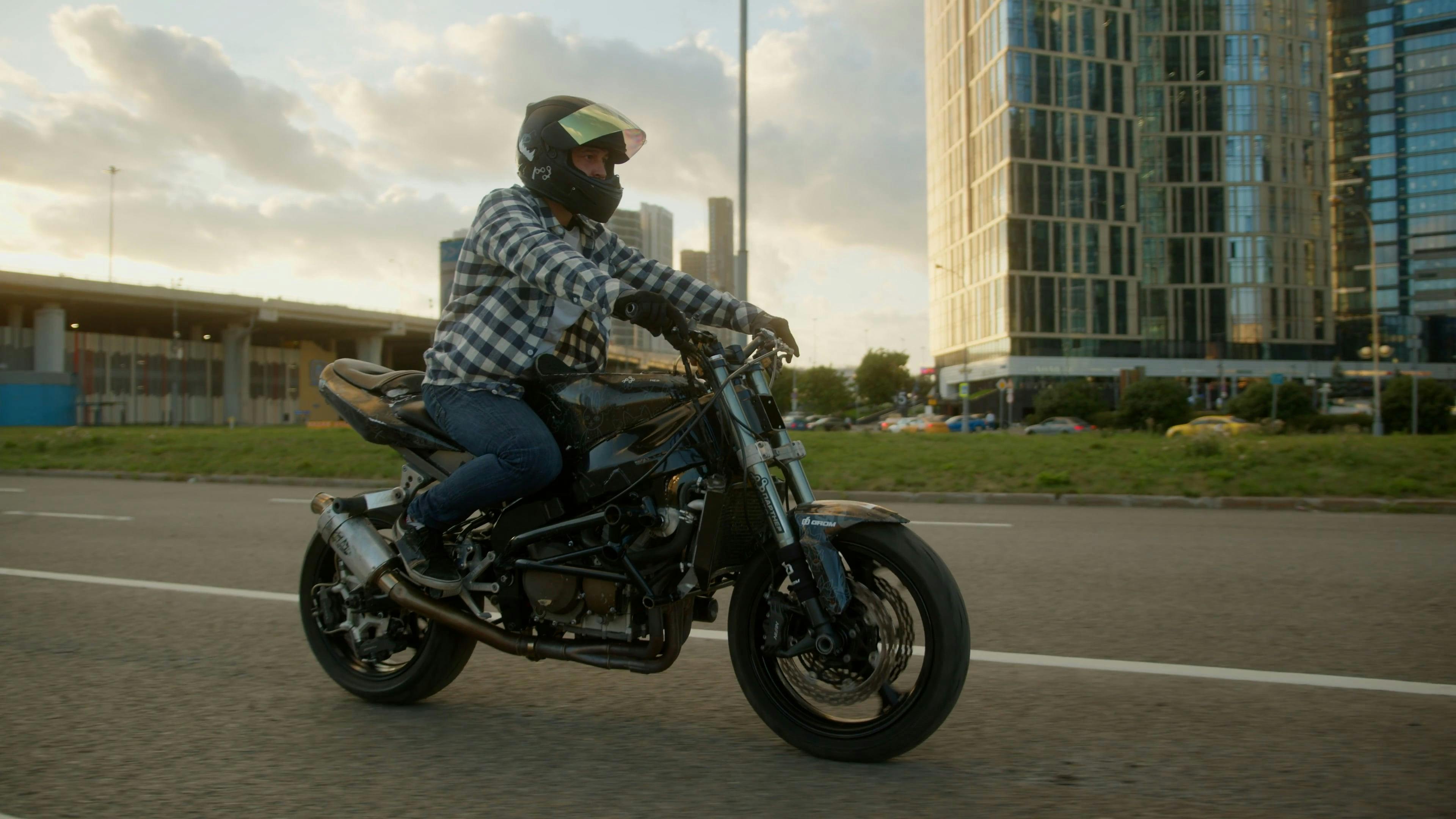 A Man Driving His Motorcycle Free Stock Video Footage, Royalty-Free 4K ...