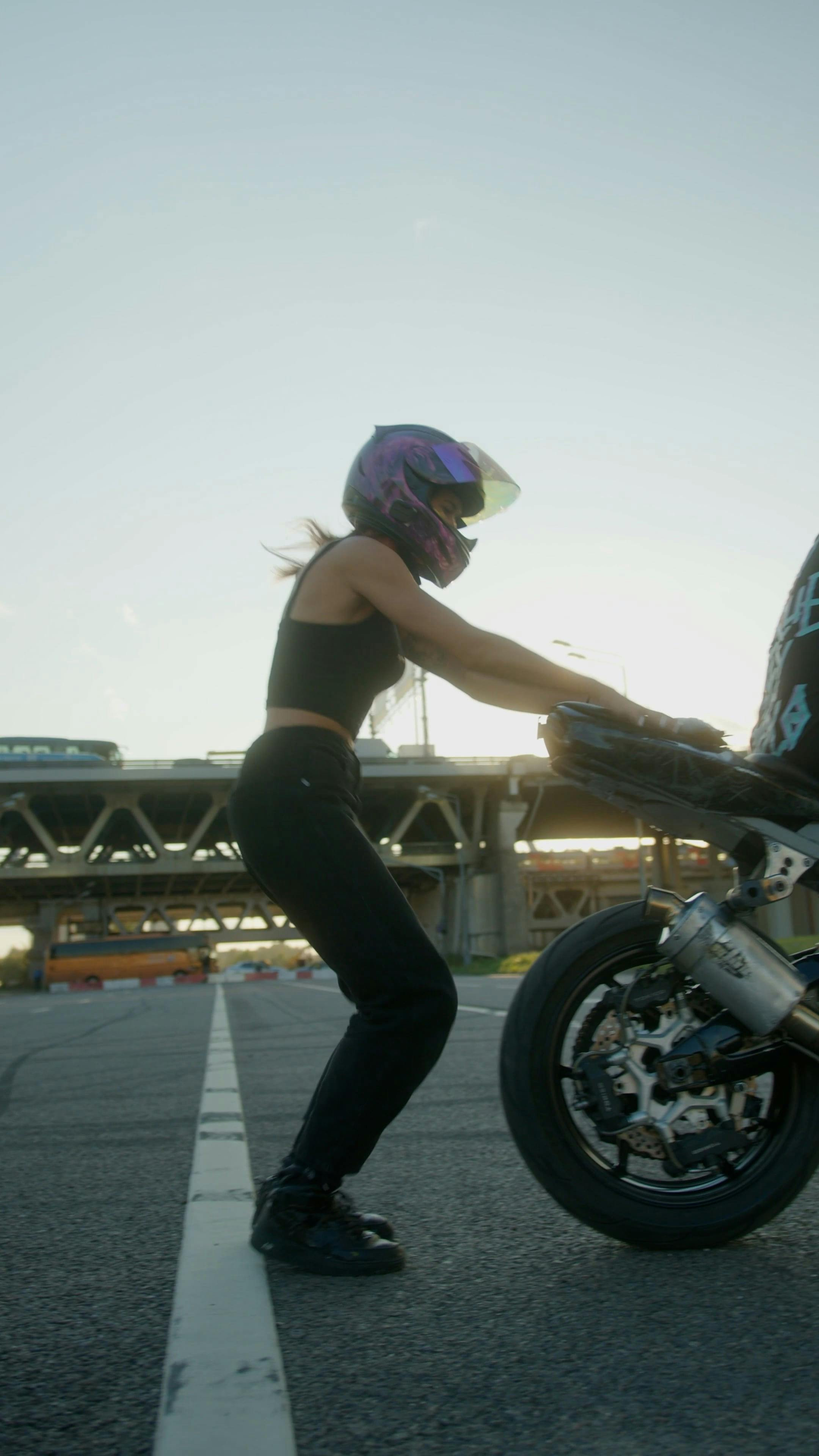 Biker Doing Stunts on a Motorcycle During Nightime Free Stock Video ...