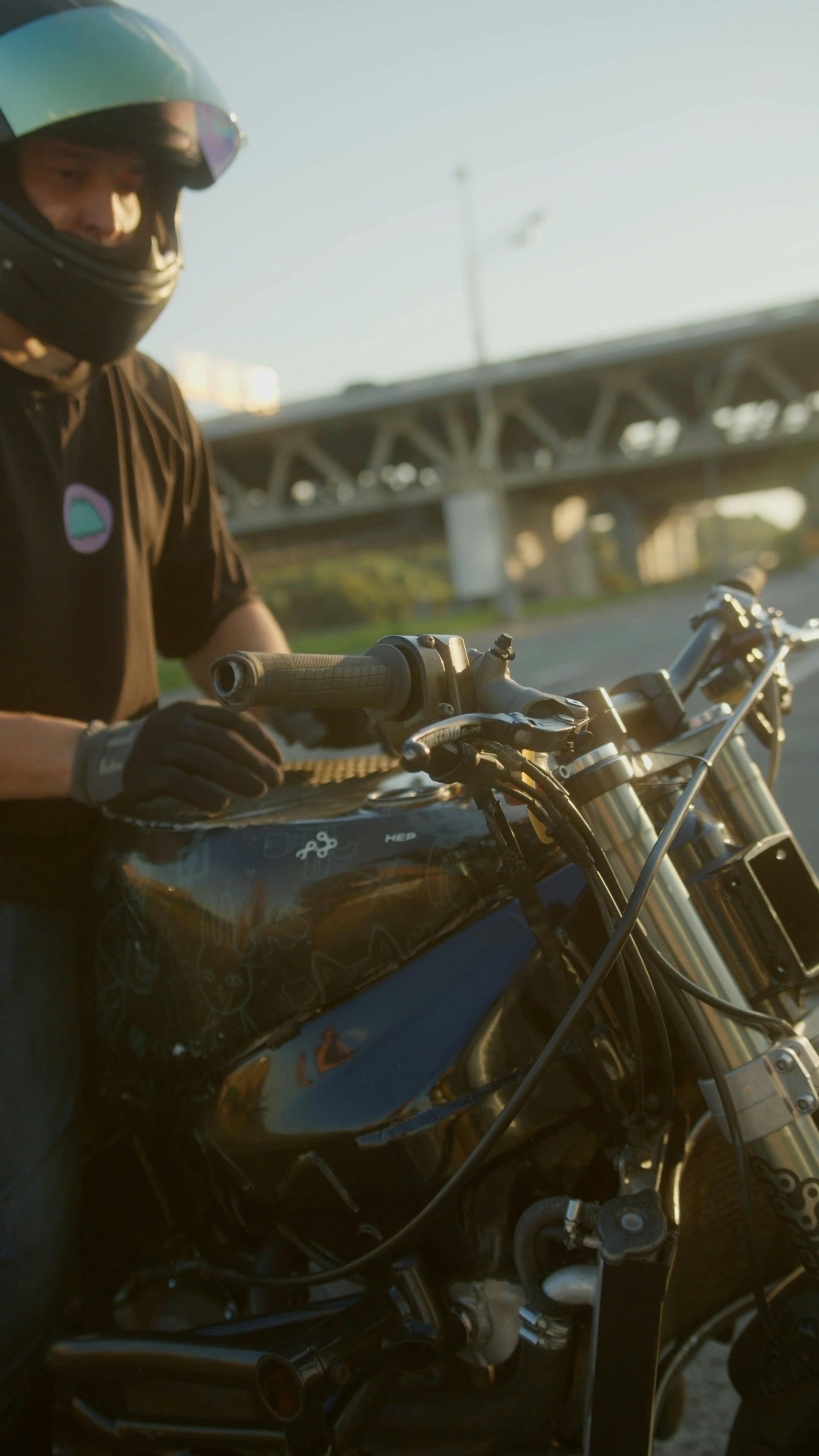 Man Riding a Motorcycle · Free Stock Video