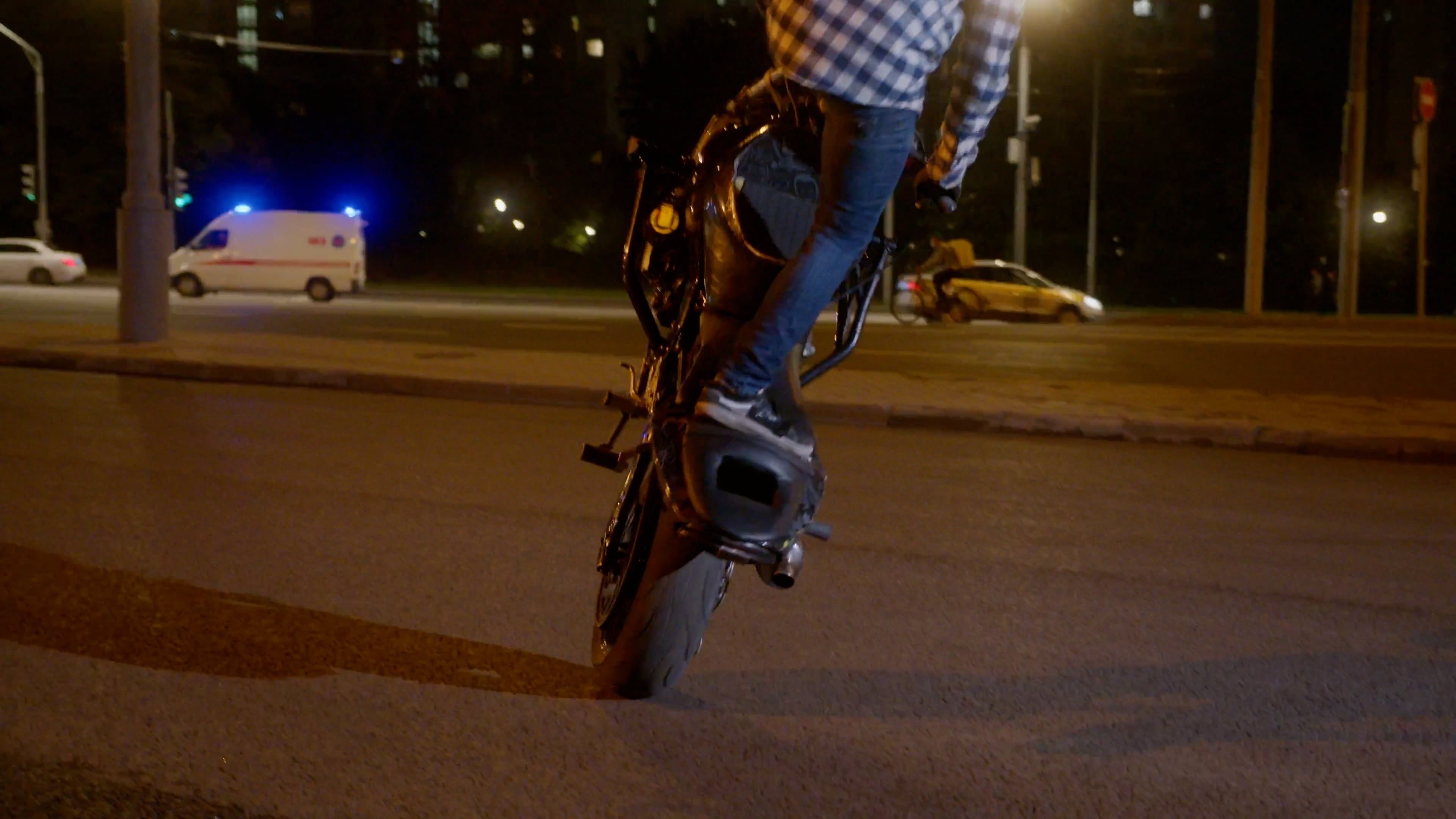 Male Biker Doing Stunts on a Motorcycle Free Stock Video Footage ...