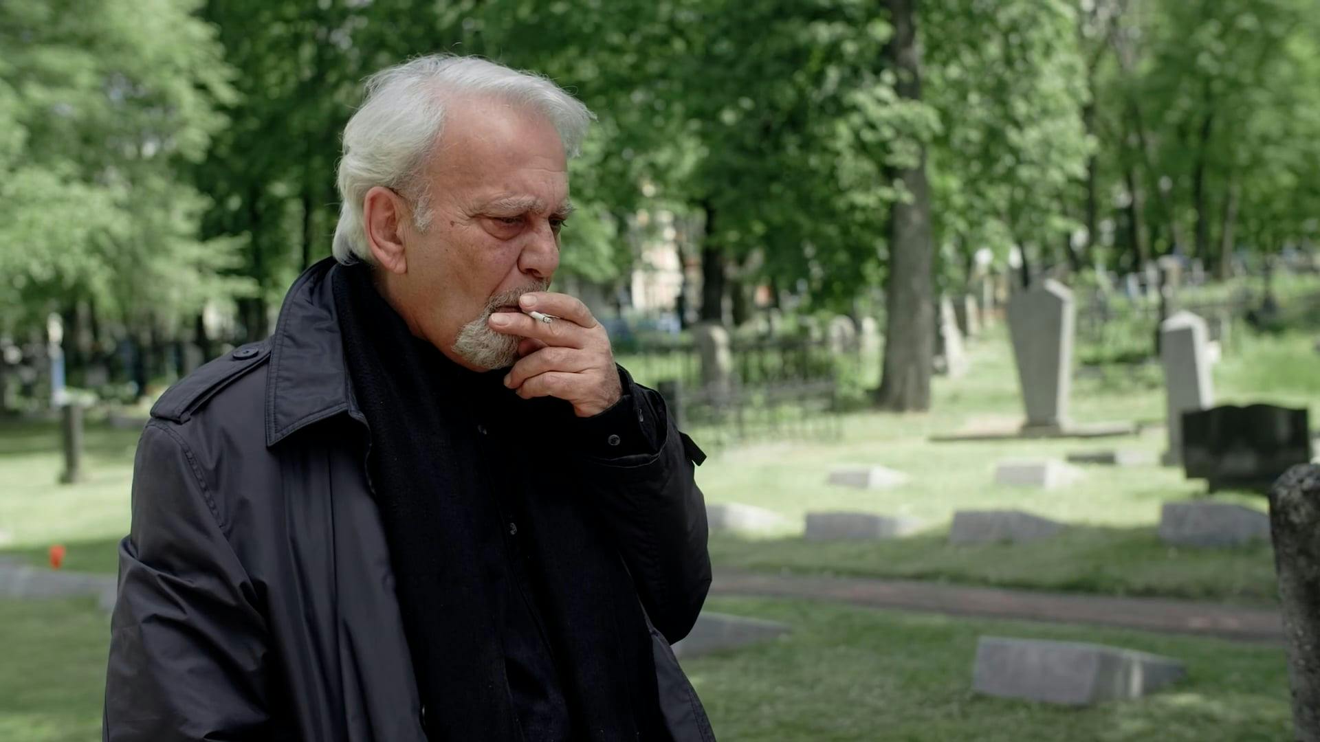 Elderly Man Smoking while at a Cemetery Free Stock Video Footage ...