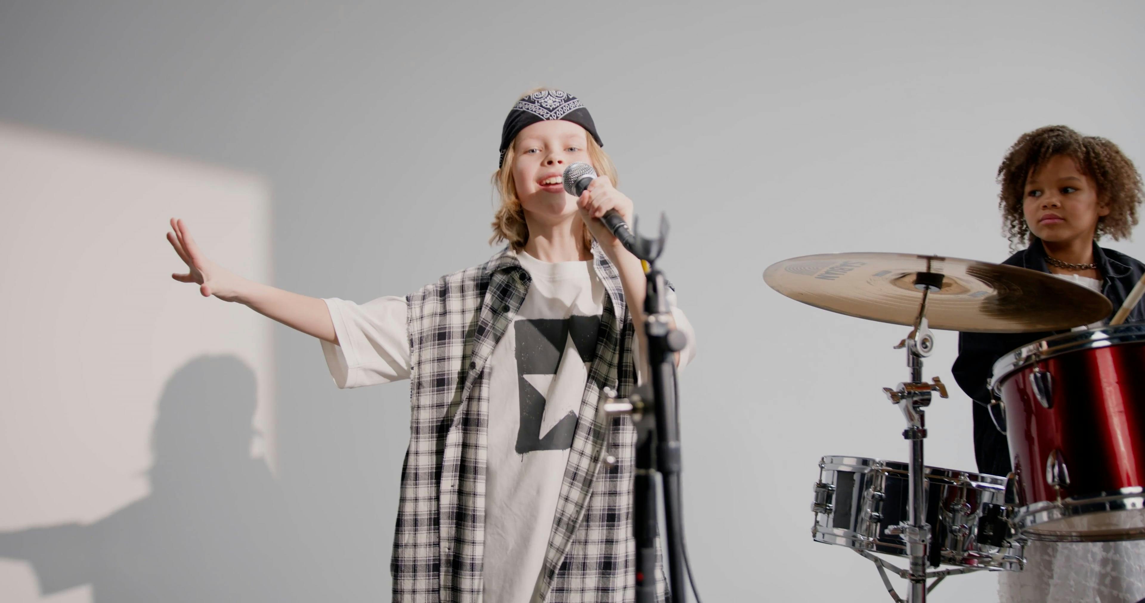 Young Singer and Drummer Performing Free Stock Video Footage, Royalty ...