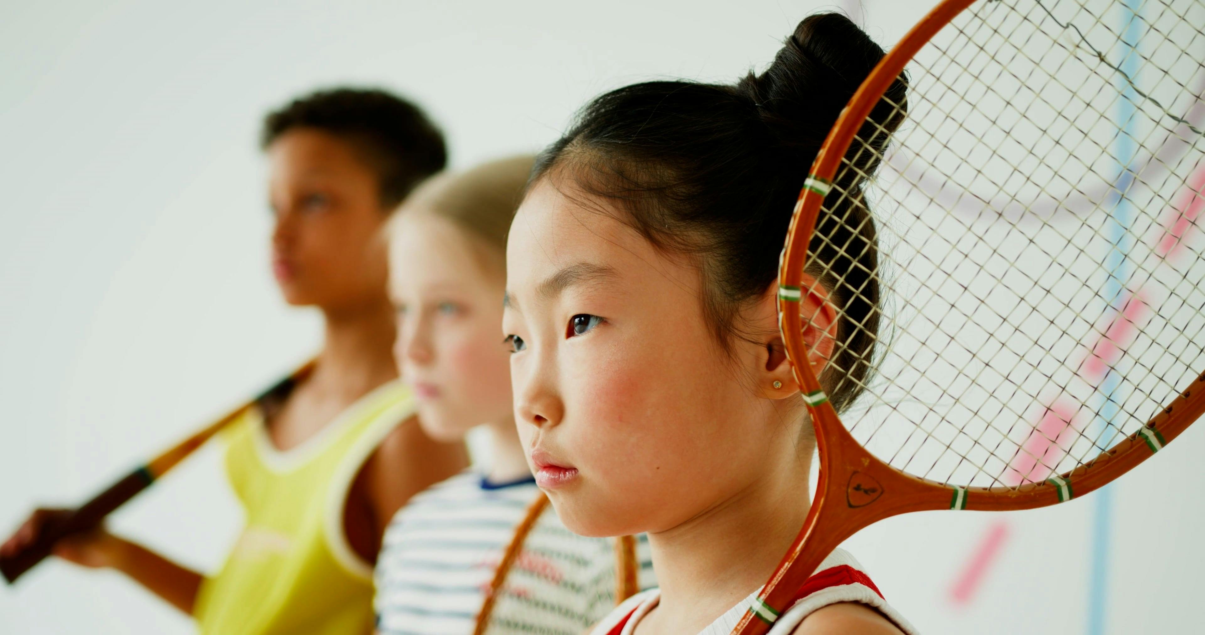 Close Up Video of Children Holding Rackets Free Stock Video Footage ...