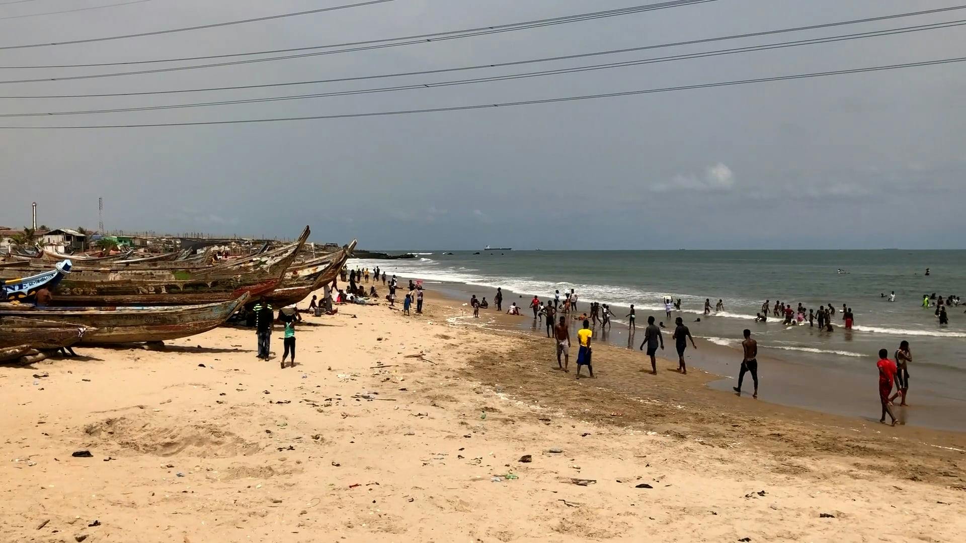 People on a coastline in Ghana, Africa Free Stock Video Footage ...