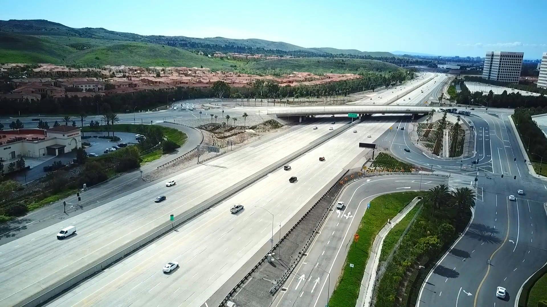 Aerial View Of A Busy Freeway Free Stock Video Footage, Royalty-Free 4K ...