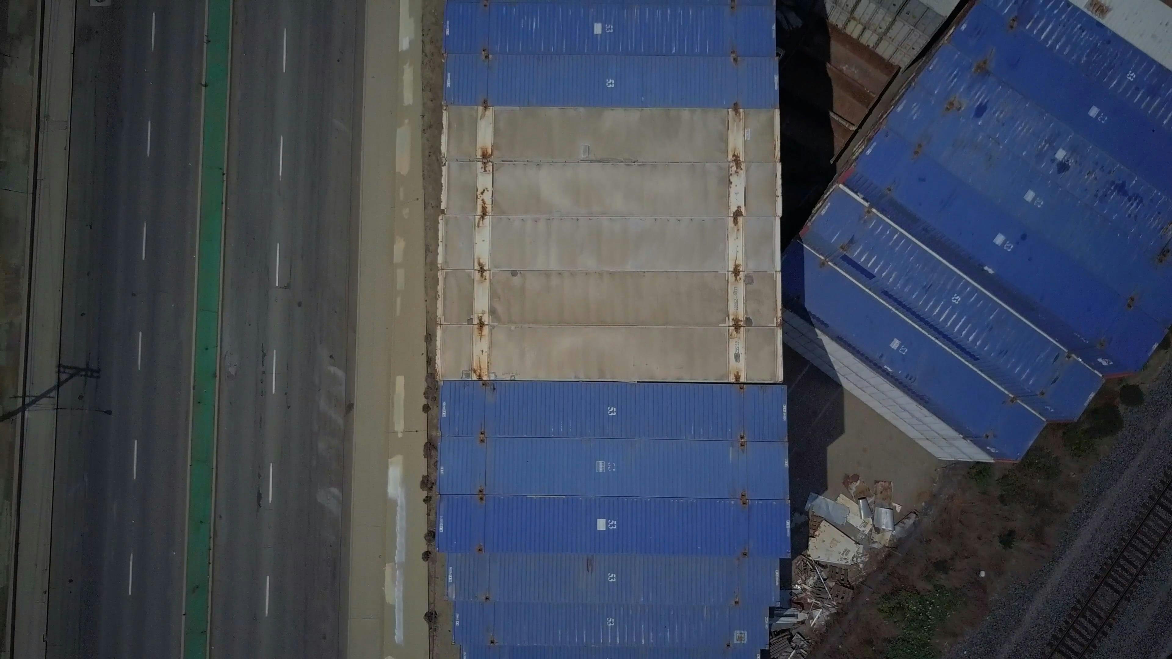 Birds Eye View of Cargo Containers Free Stock Video Footage, Royalty ...