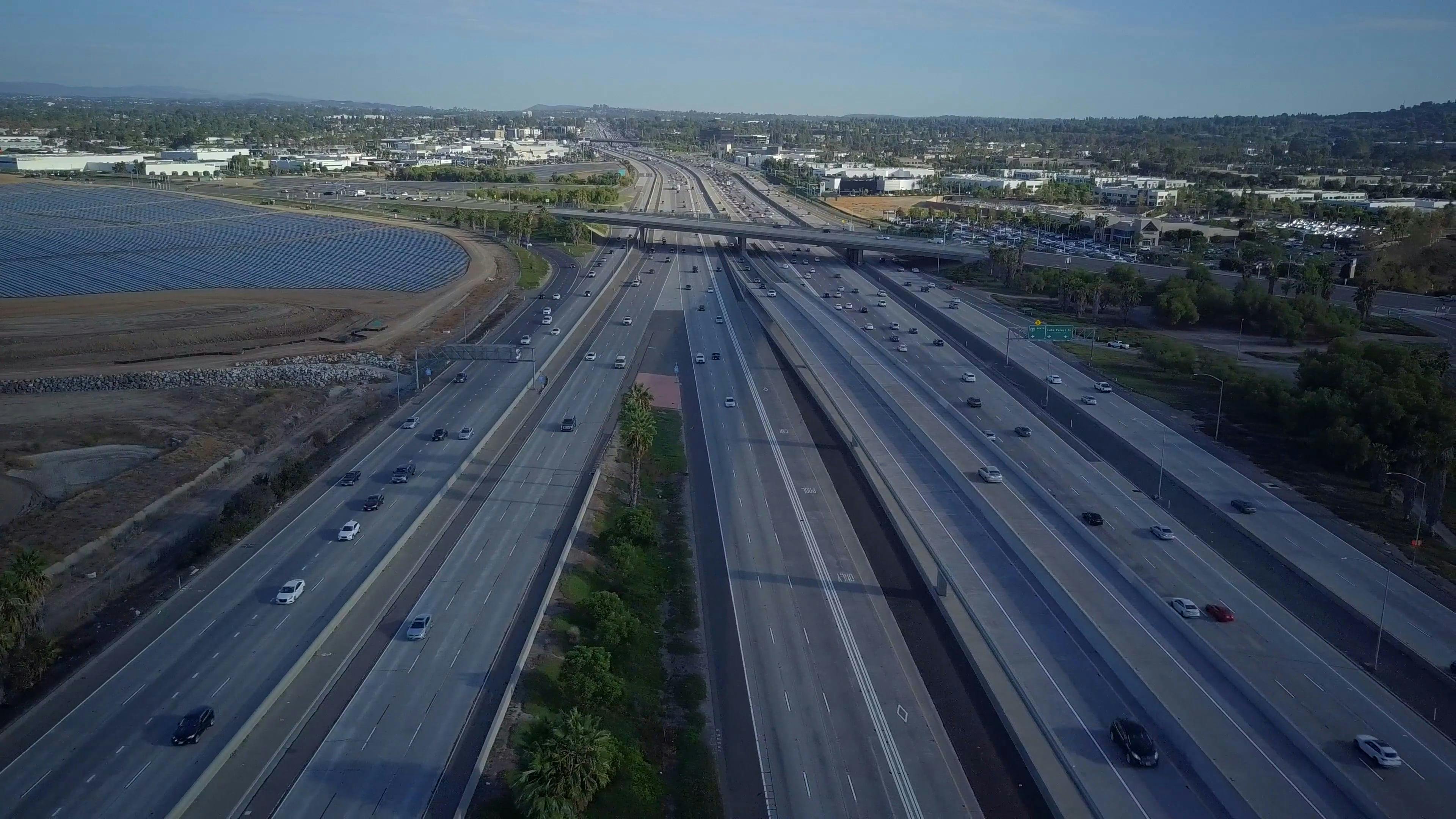 Birds-Eye View Of A Multi Lane Highway Free Stock Video Footage ...