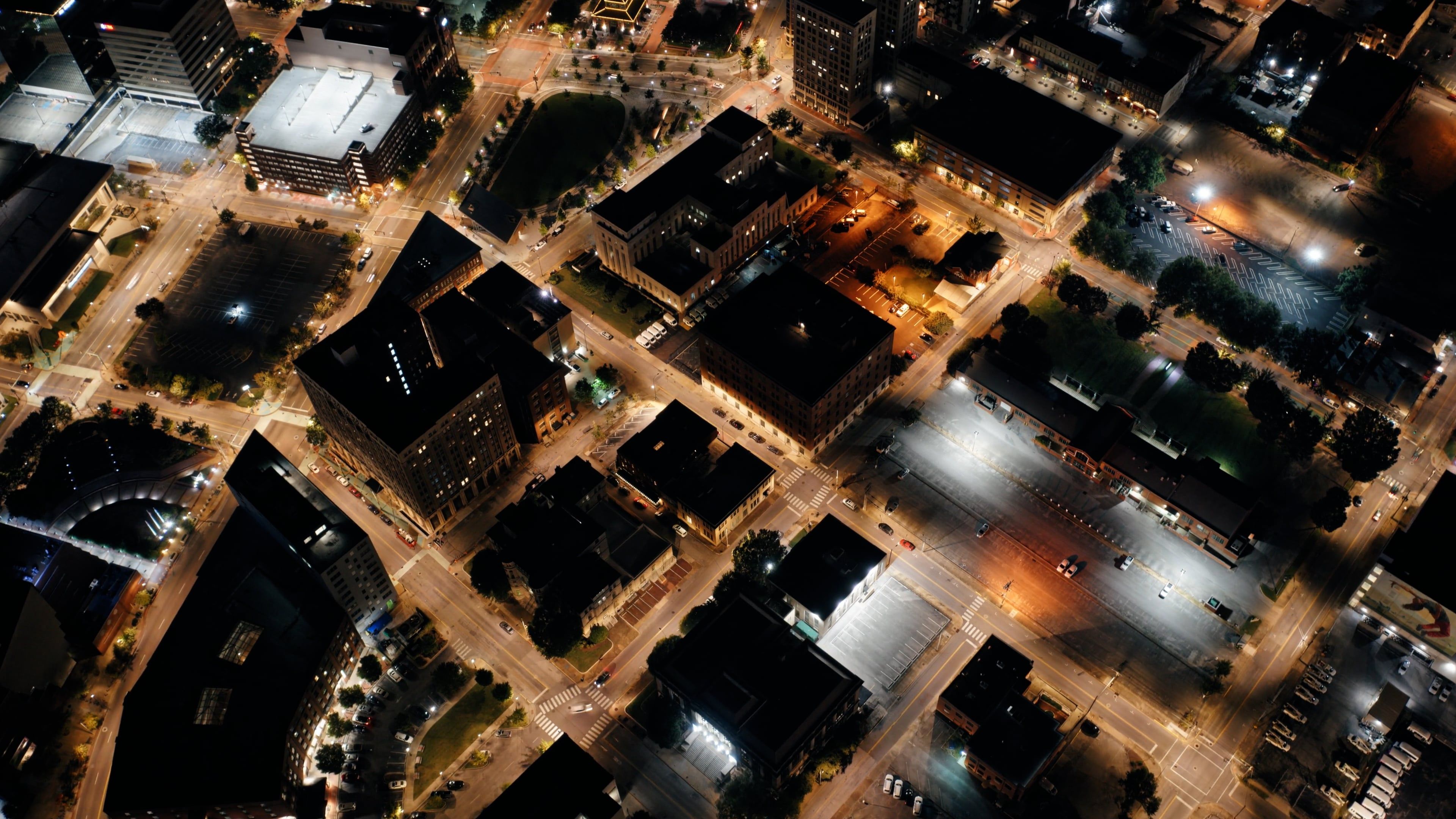 An aerial view of night time, Chattanooga, Tennessee Free Stock Video ...