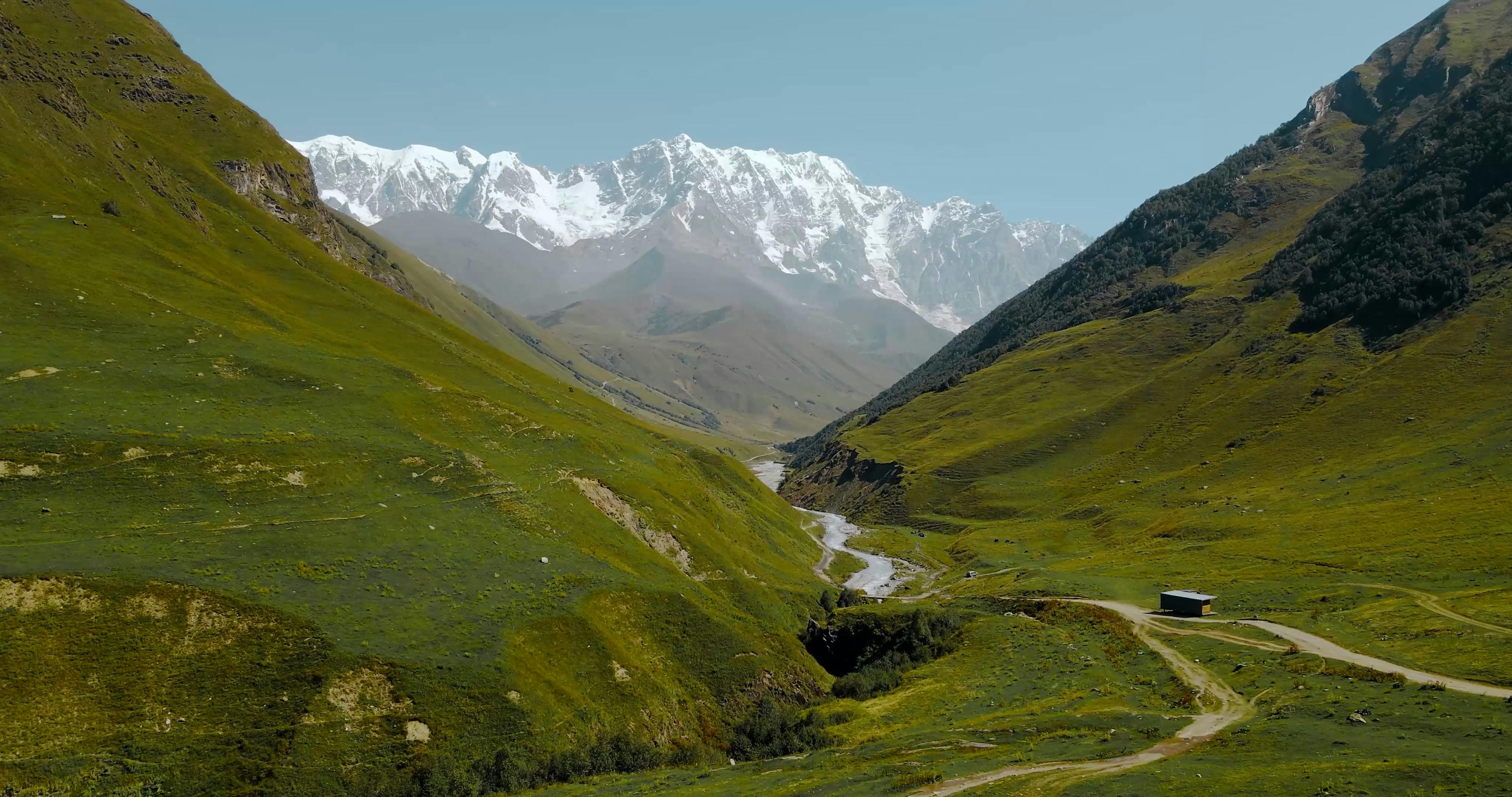 Aerial View of a Mountains and River Free Stock Video Footage, Royalty ...