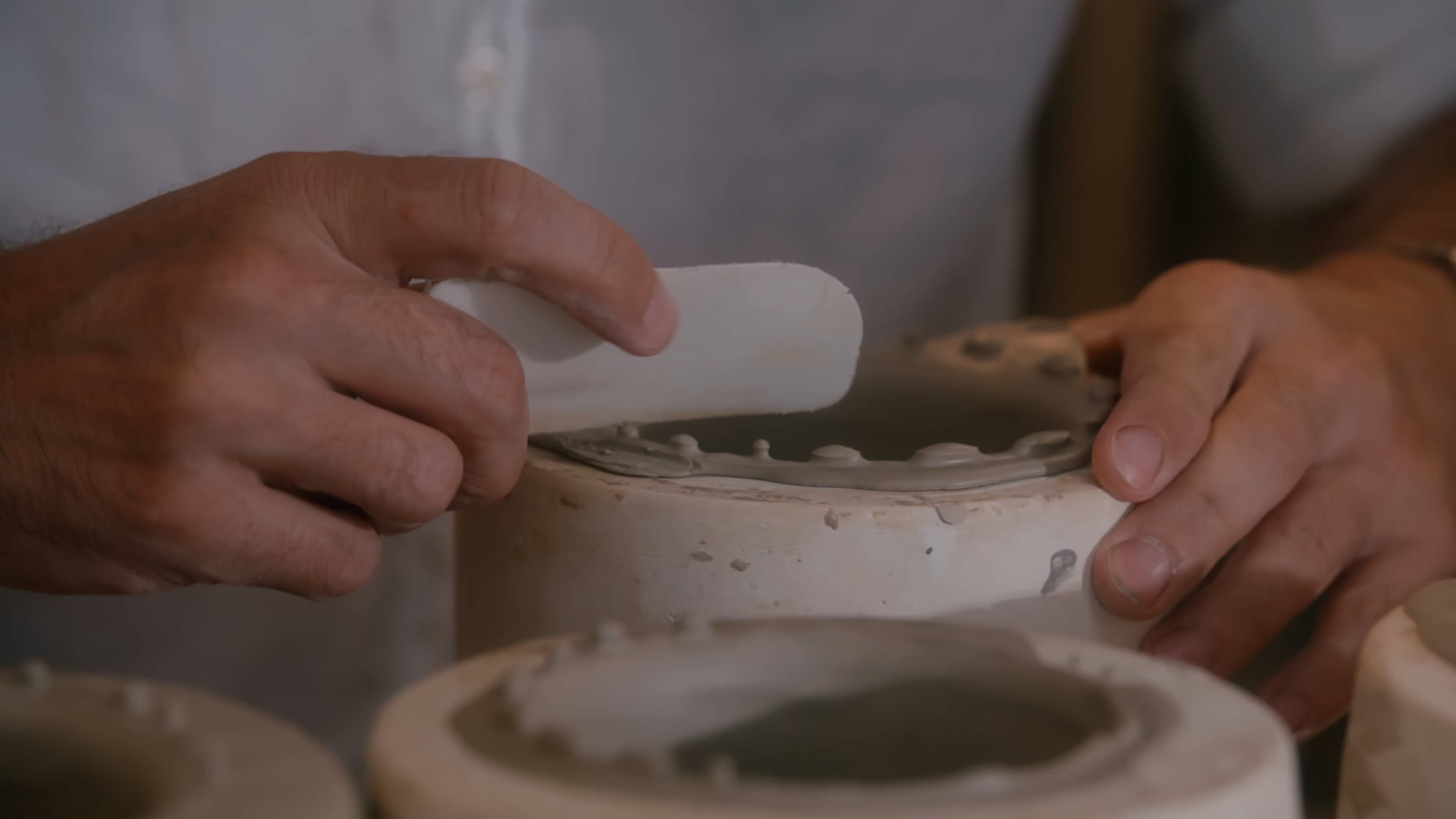 A Person Scraping a Clay on a Ceramic Craft Free Stock Video Footage ...