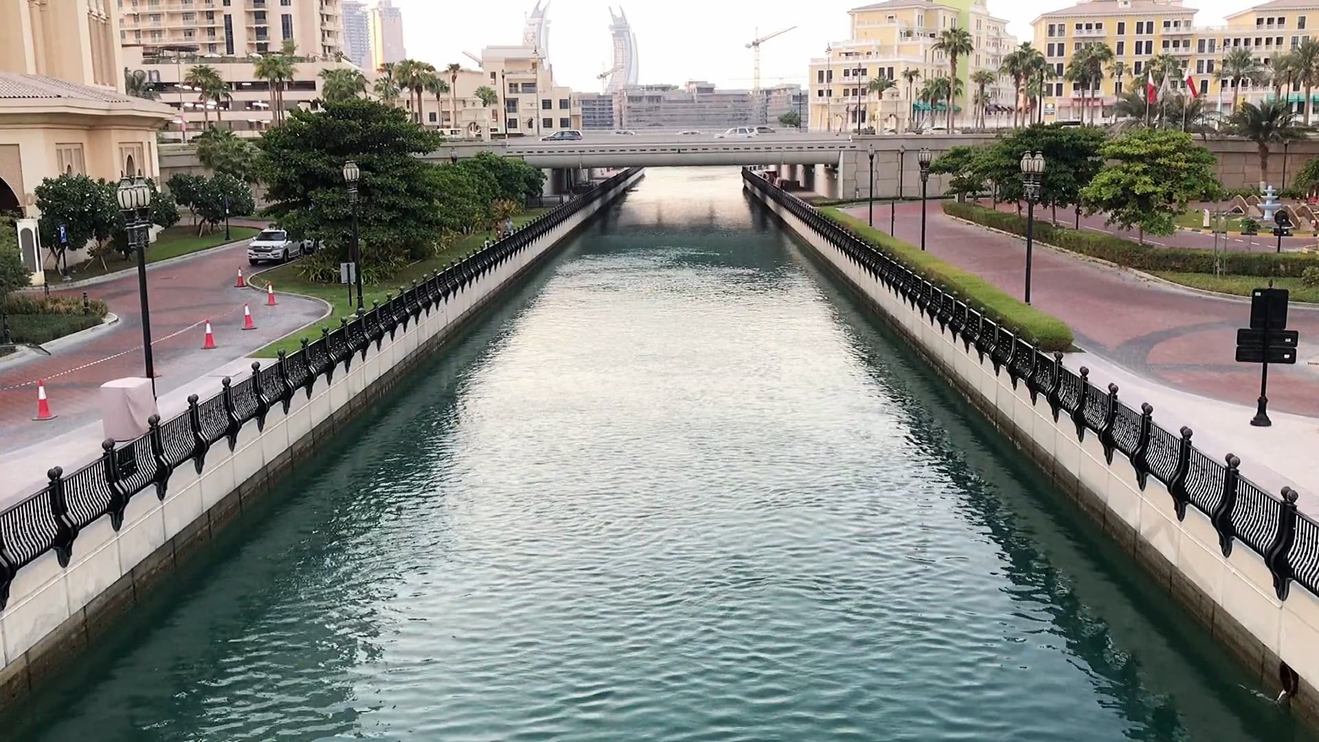 Footage of canal and traffic on bridge Free Stock Video Footage ...
