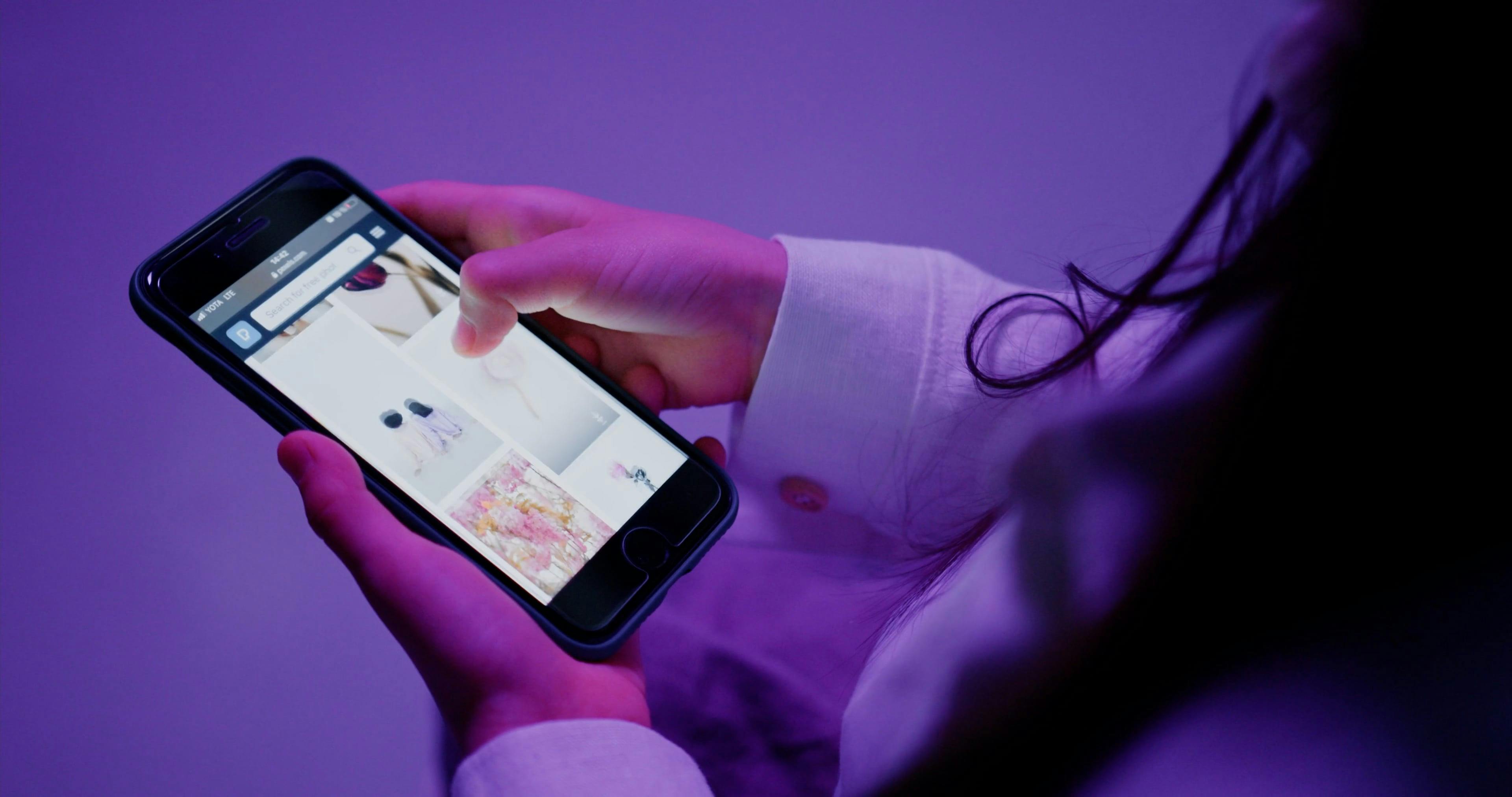 Close Up Video of Hands Scrolling on the Phone · Free Stock Video