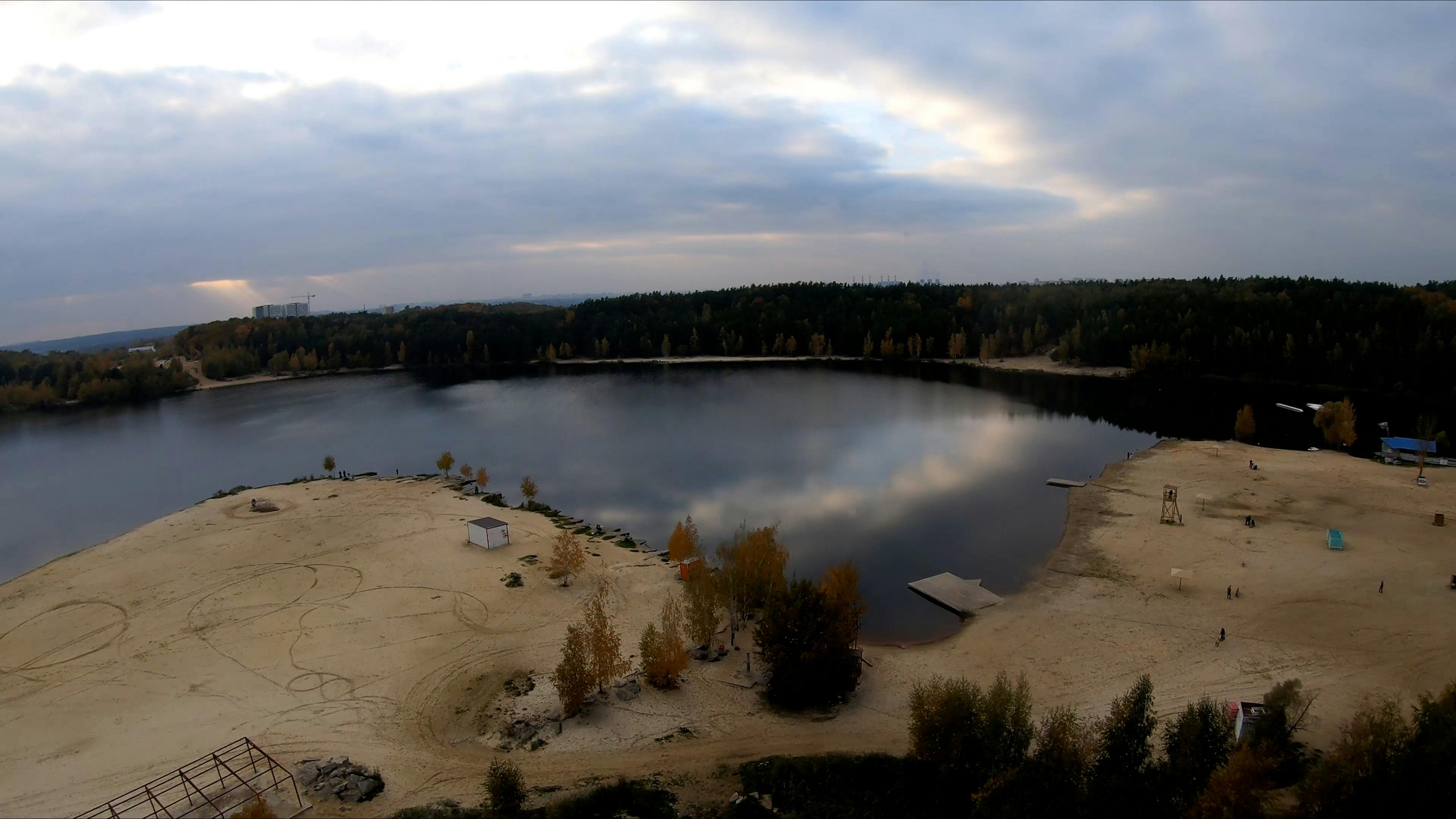 Drone footage of landscape with lake Free Stock Video Footage, Royalty ...