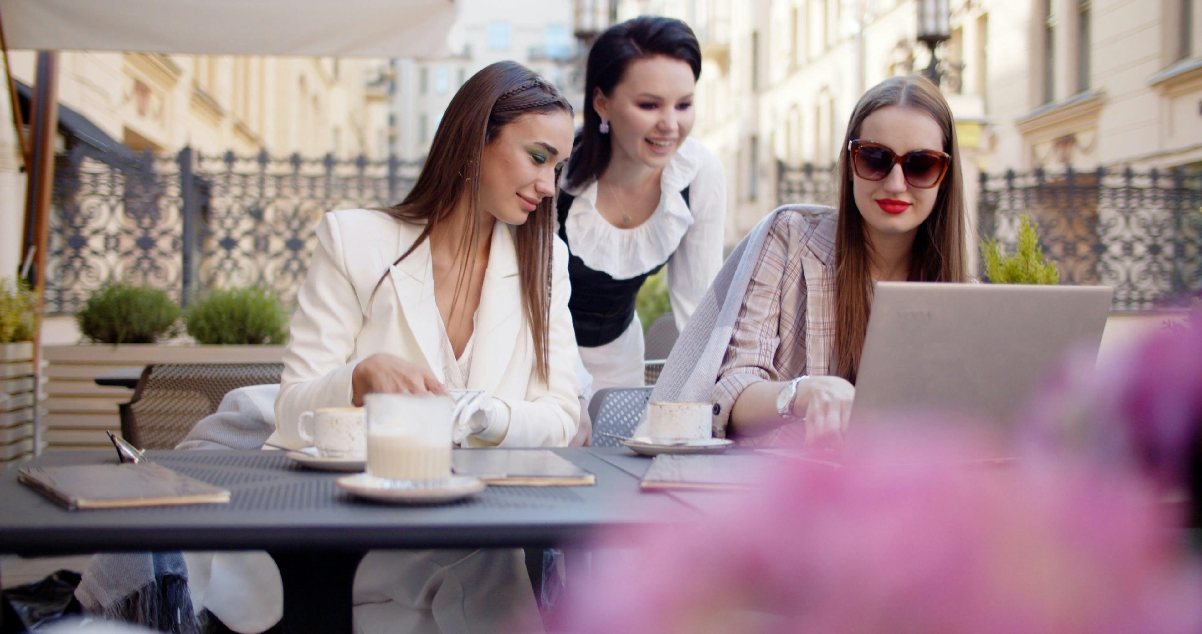 Women Laughing While Looking at the Screen of a Laptop Free Stock Video ...