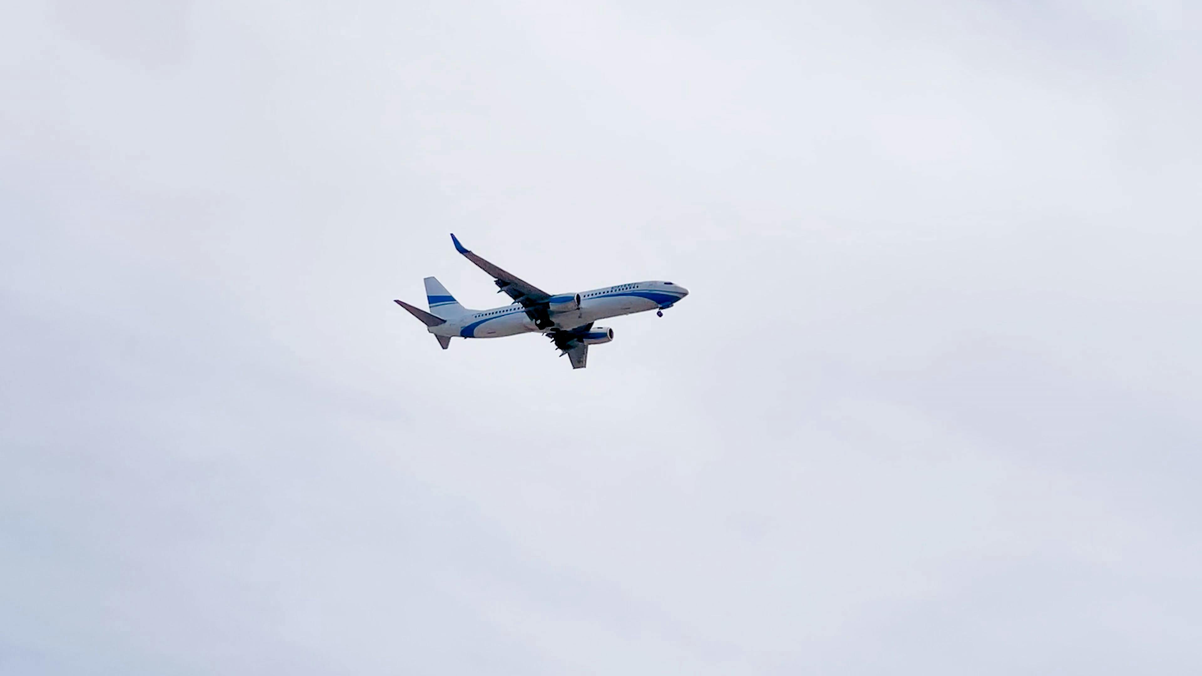 A Passenger Airplane Descending For The Landing Free Stock Video ...