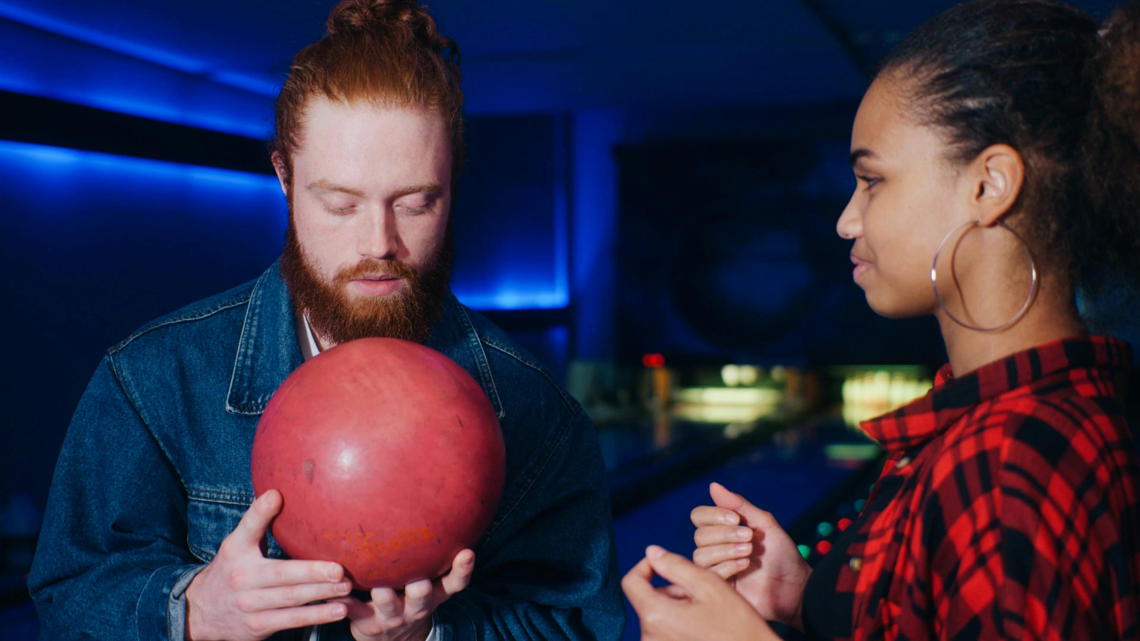 A Young Couple at a Bowling Alley Free Stock Video Footage, Royalty ...