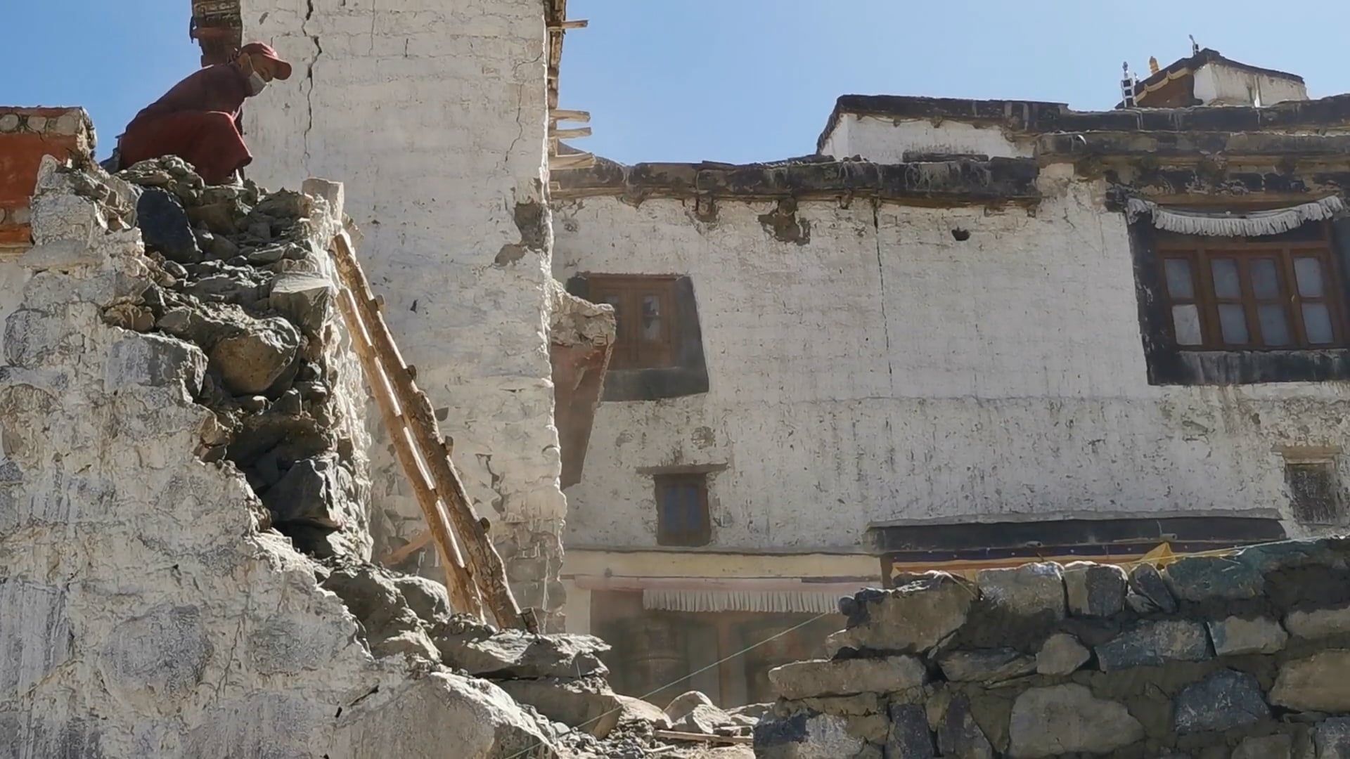 Man Throwing Stones While Demolishing Building Free Stock Video Footage ...