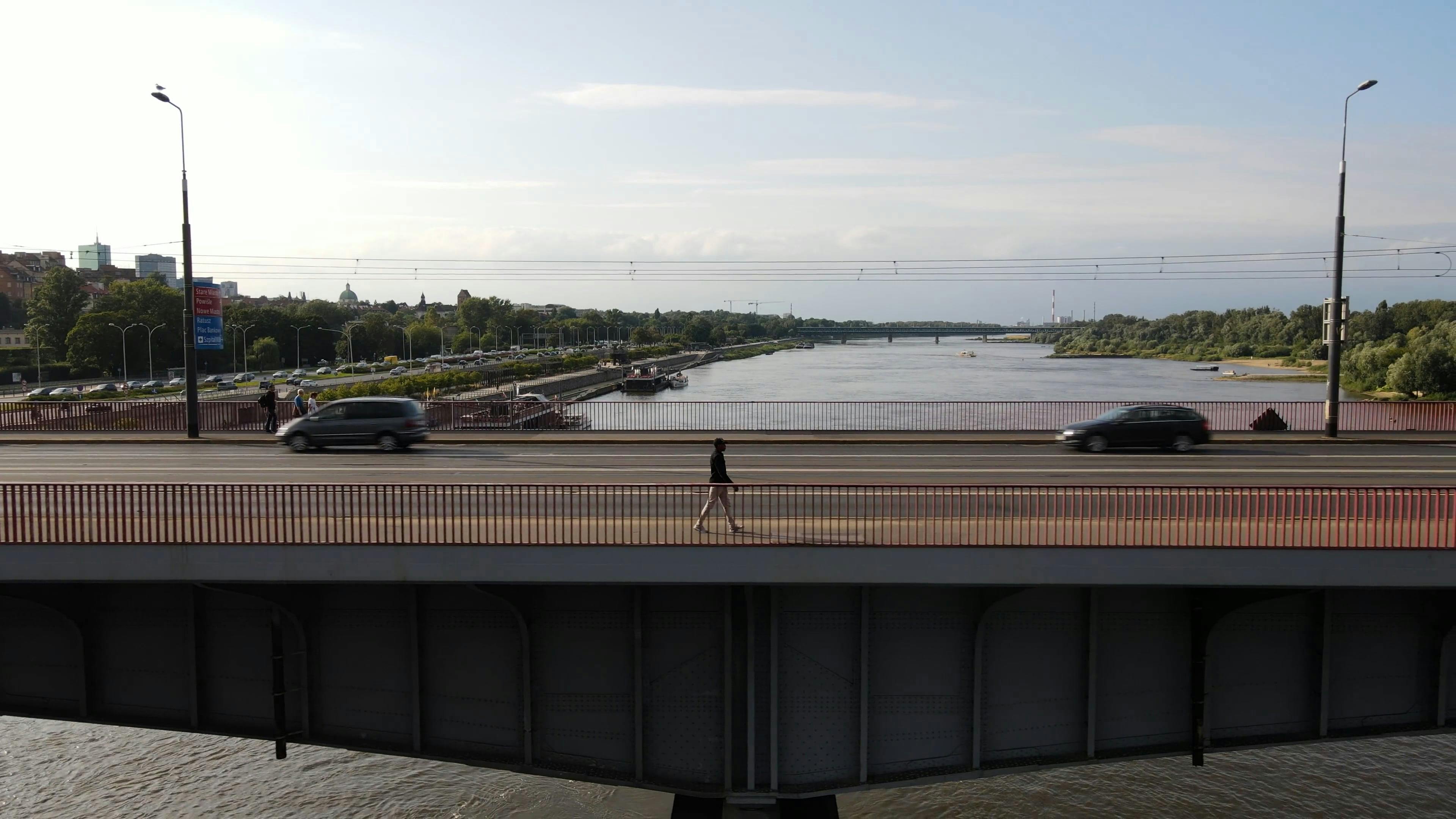 A Car Crossing the Amona Bridge in India Free Stock Video Footage ...