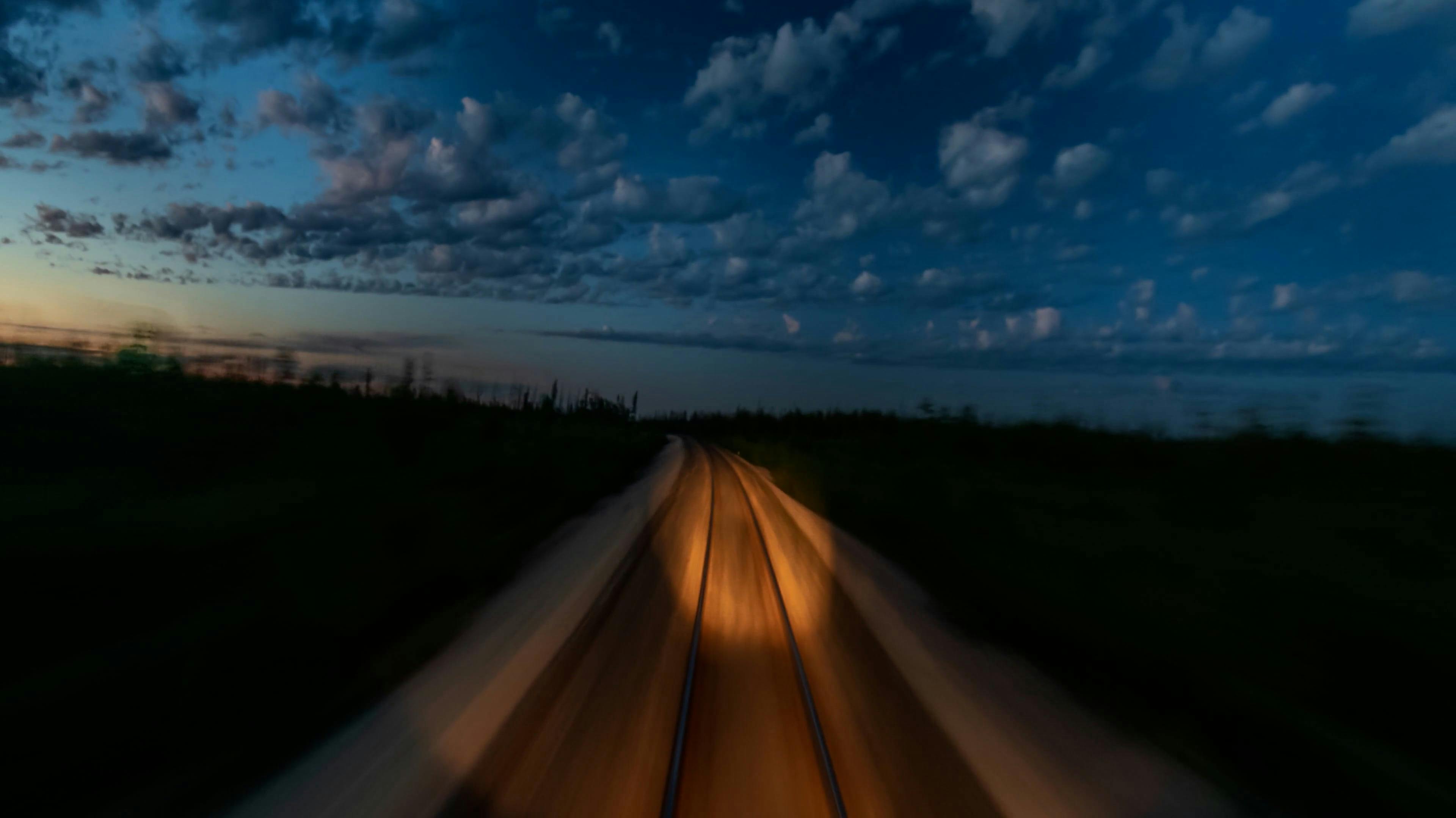 Hyperlapse of Train Moving Along Tracks Free Stock Video Footage ...