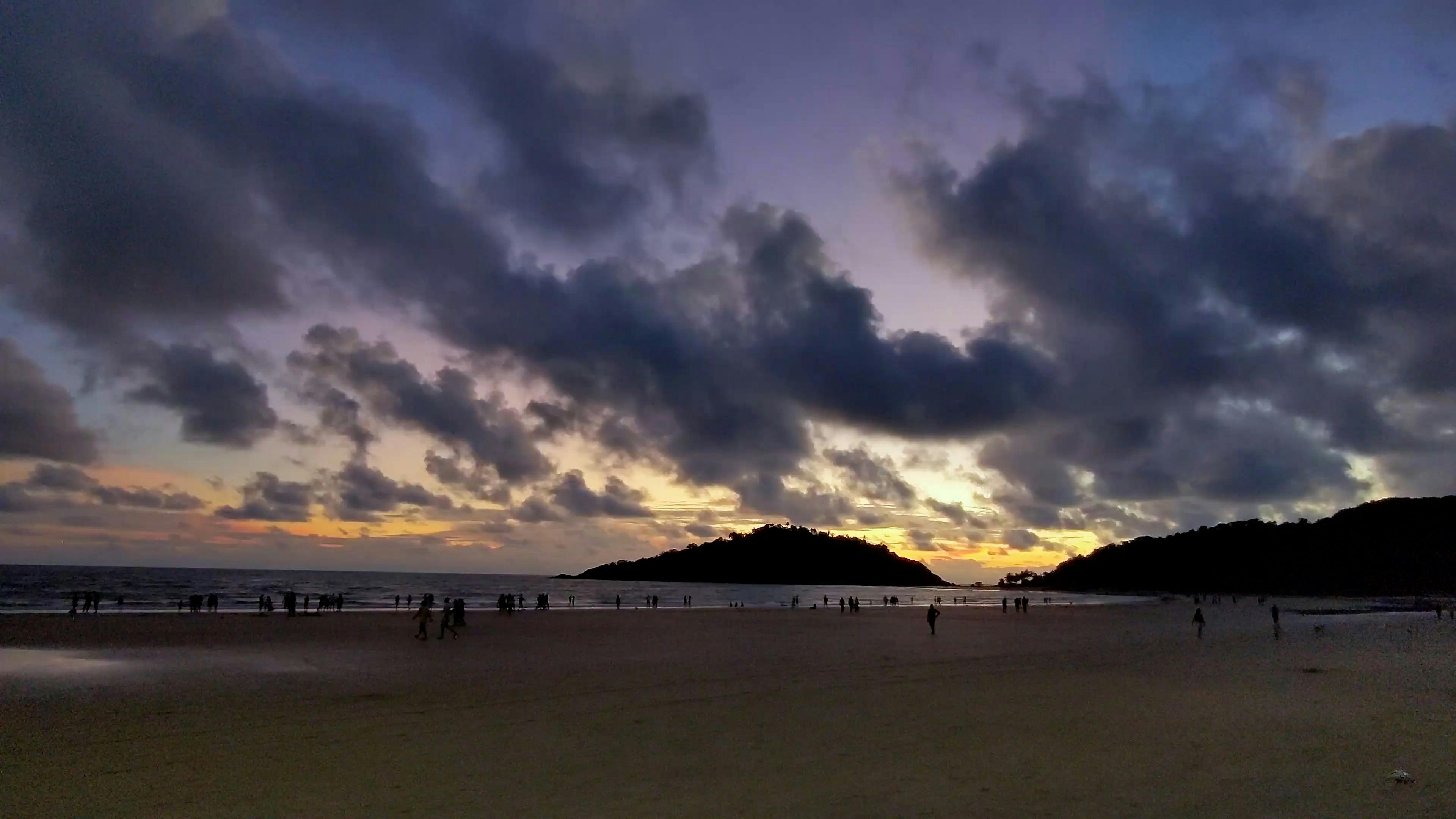 Time Lapse of Crowded Beach at Sunset Free Stock Video Footage, Royalty ...