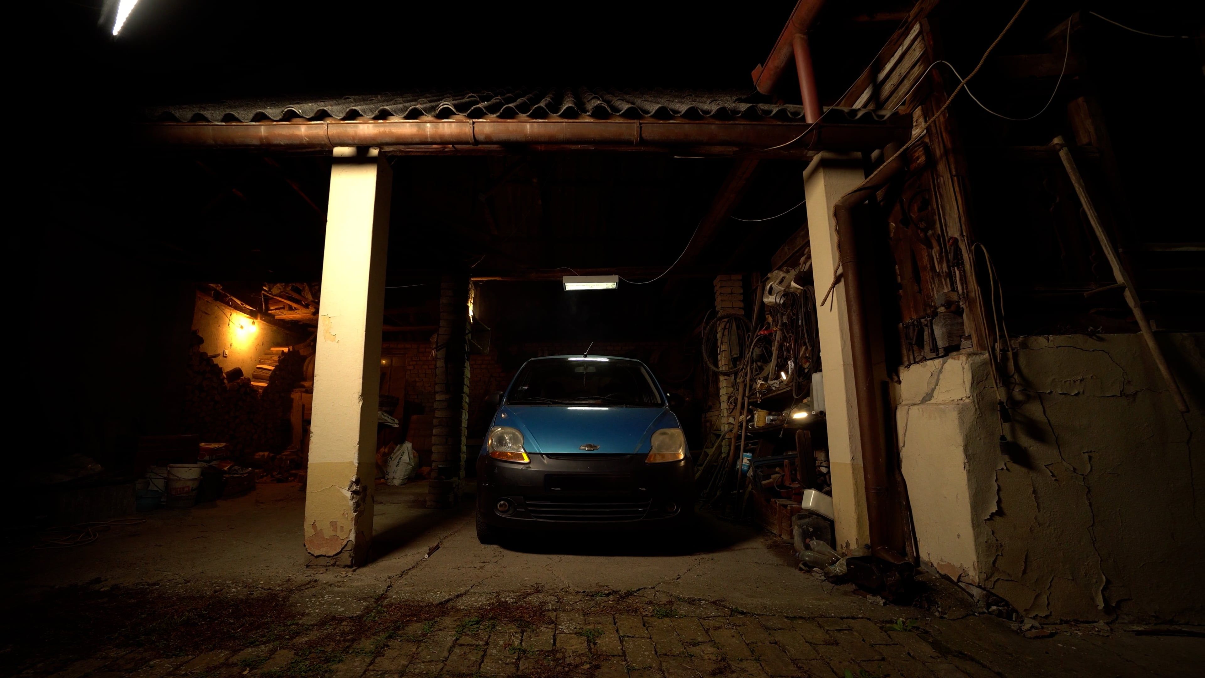 Blue Car in Garage at Night Free Stock Video Footage, Royalty-Free 4K ...